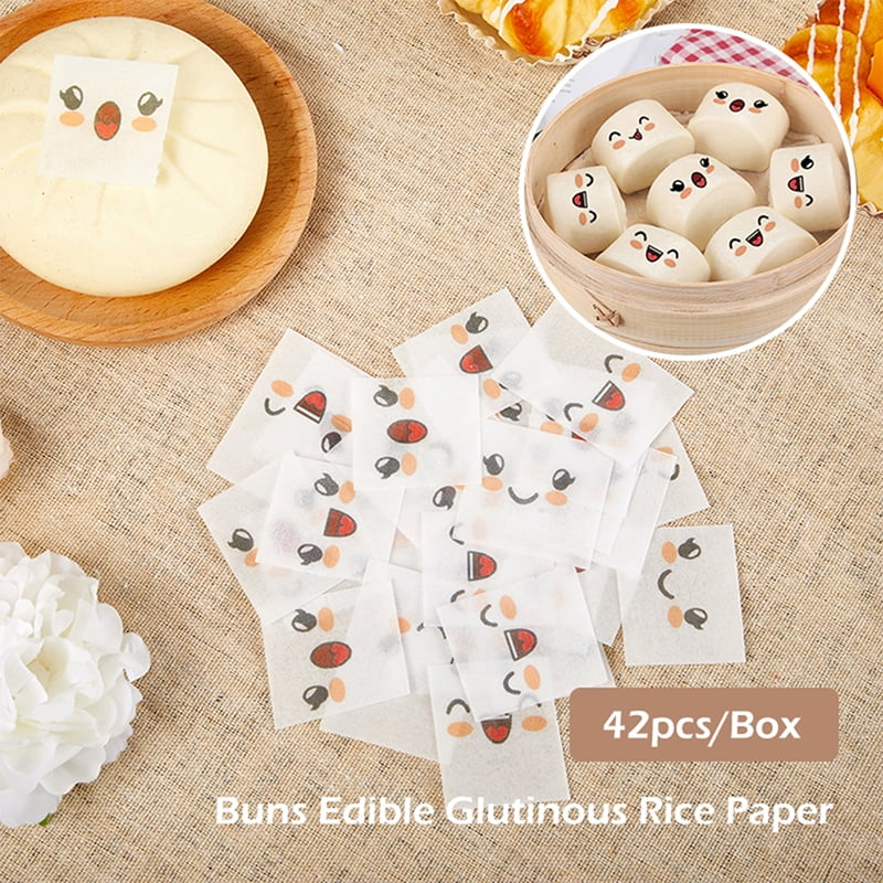 Racing Butterfly 42Pcs/Box Edible Glutinous Rice Paper Steamed Buns ...