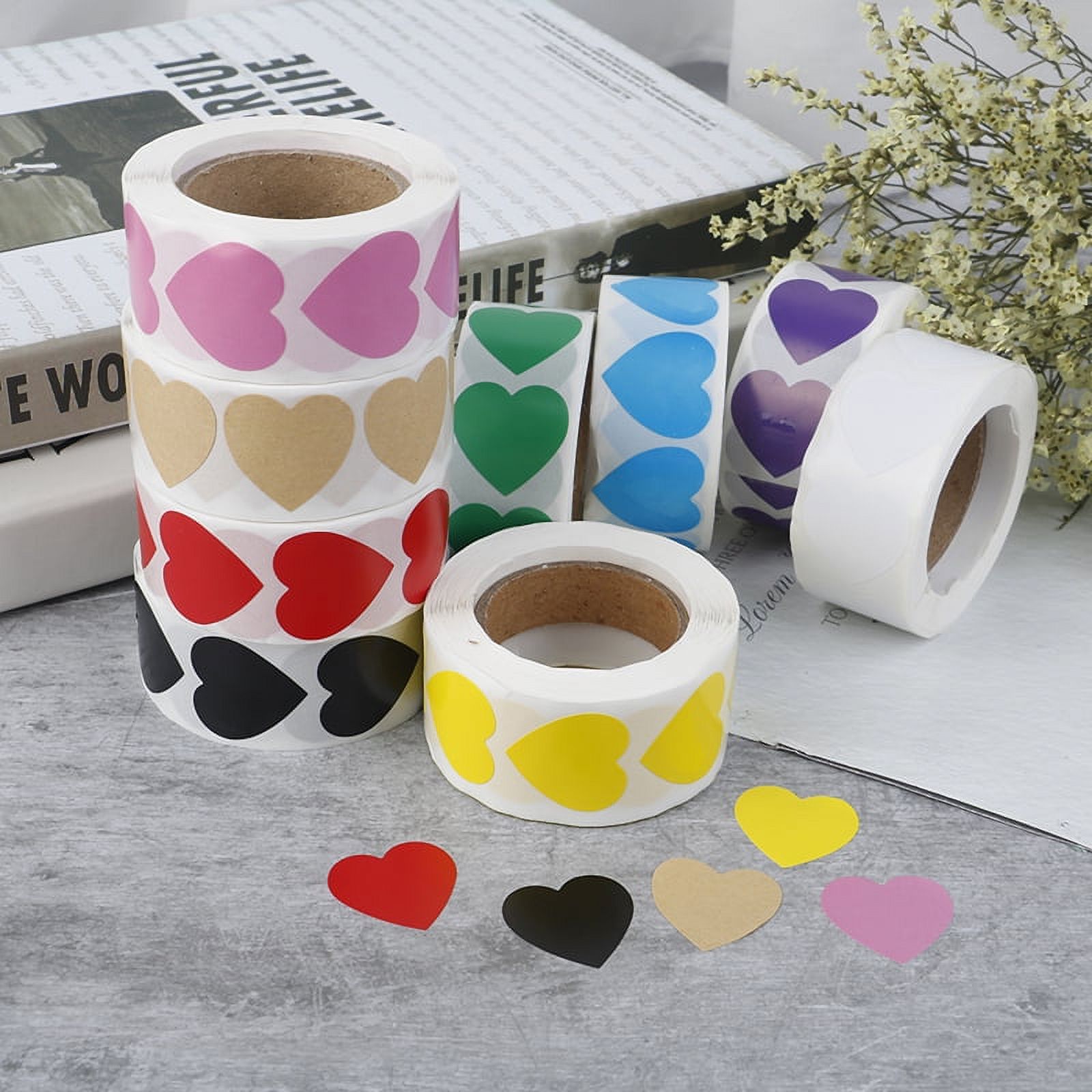 Racing Butterfly 500Pcs/Roll Love Heart Shaped Seal Labels Package ...