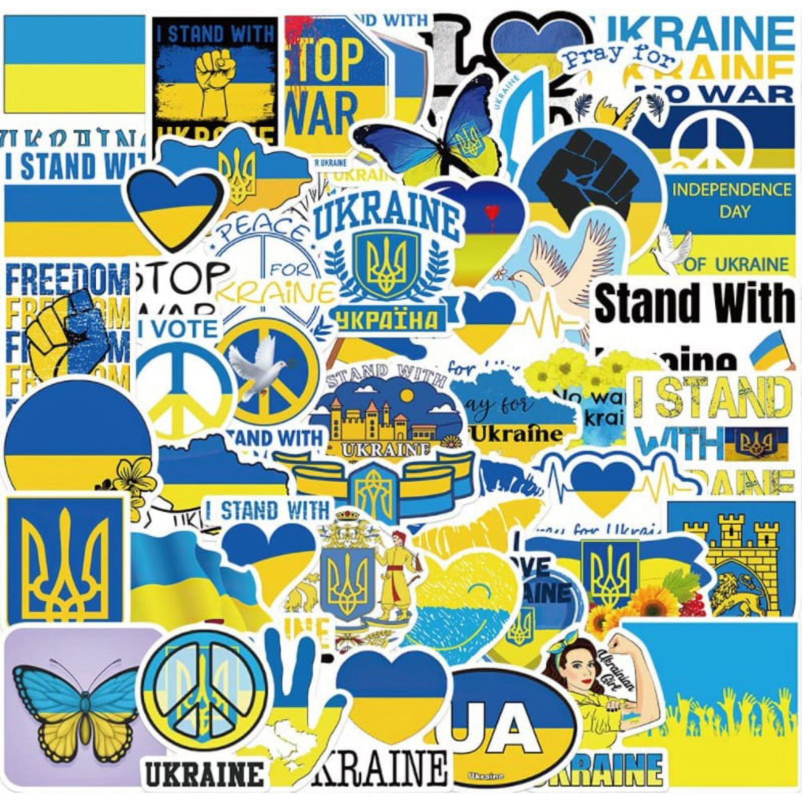 Racing Butterfly 50Pcs Blue Yellow Ukraine Stickers Ukraine National ...
