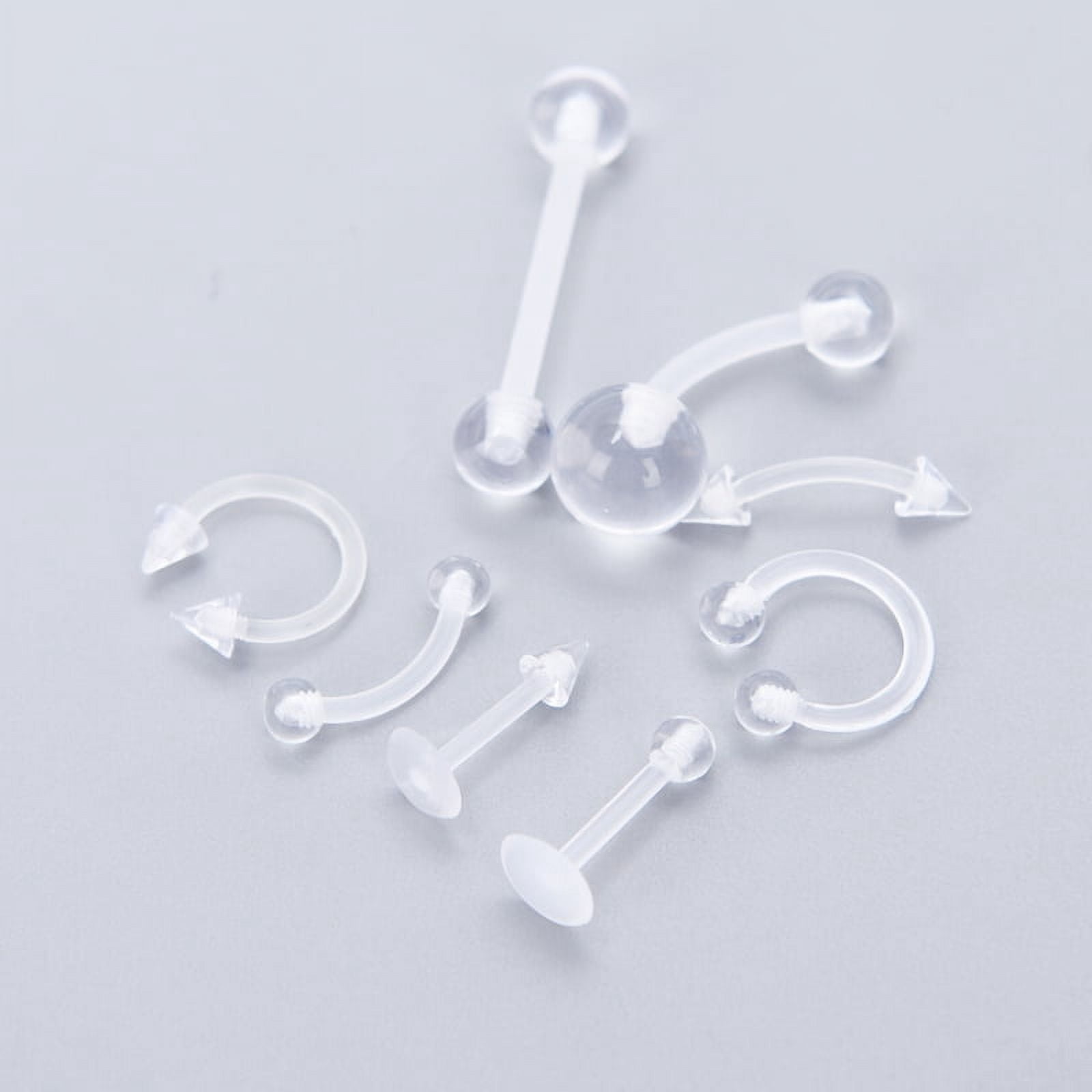 Racing Butterfly 8Pcs Transparent Clear Acrylic Nose Ear Lip Belly ...