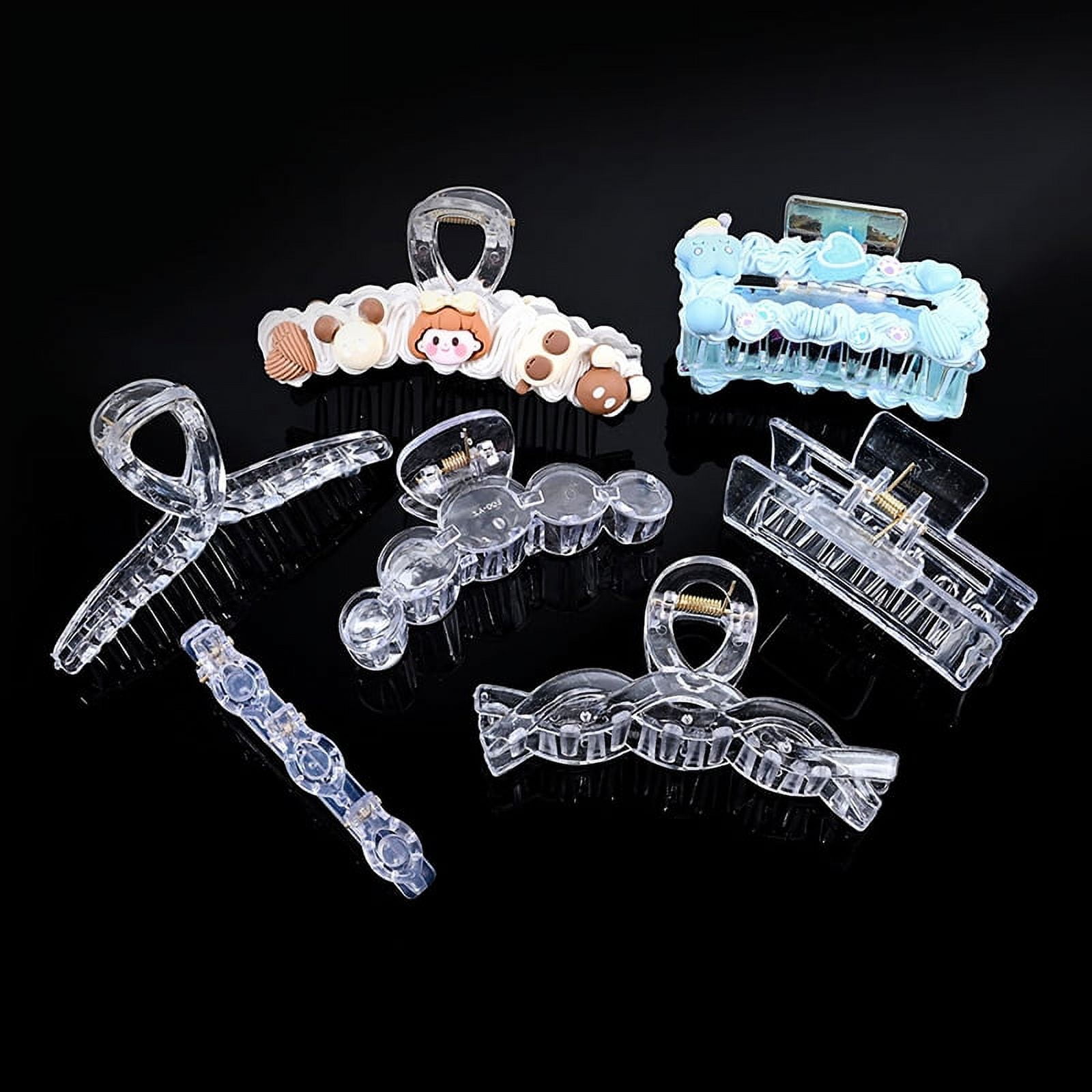Racing Butterfly Acrylic Clear Claw Transparent Plastic Hair Clips ...