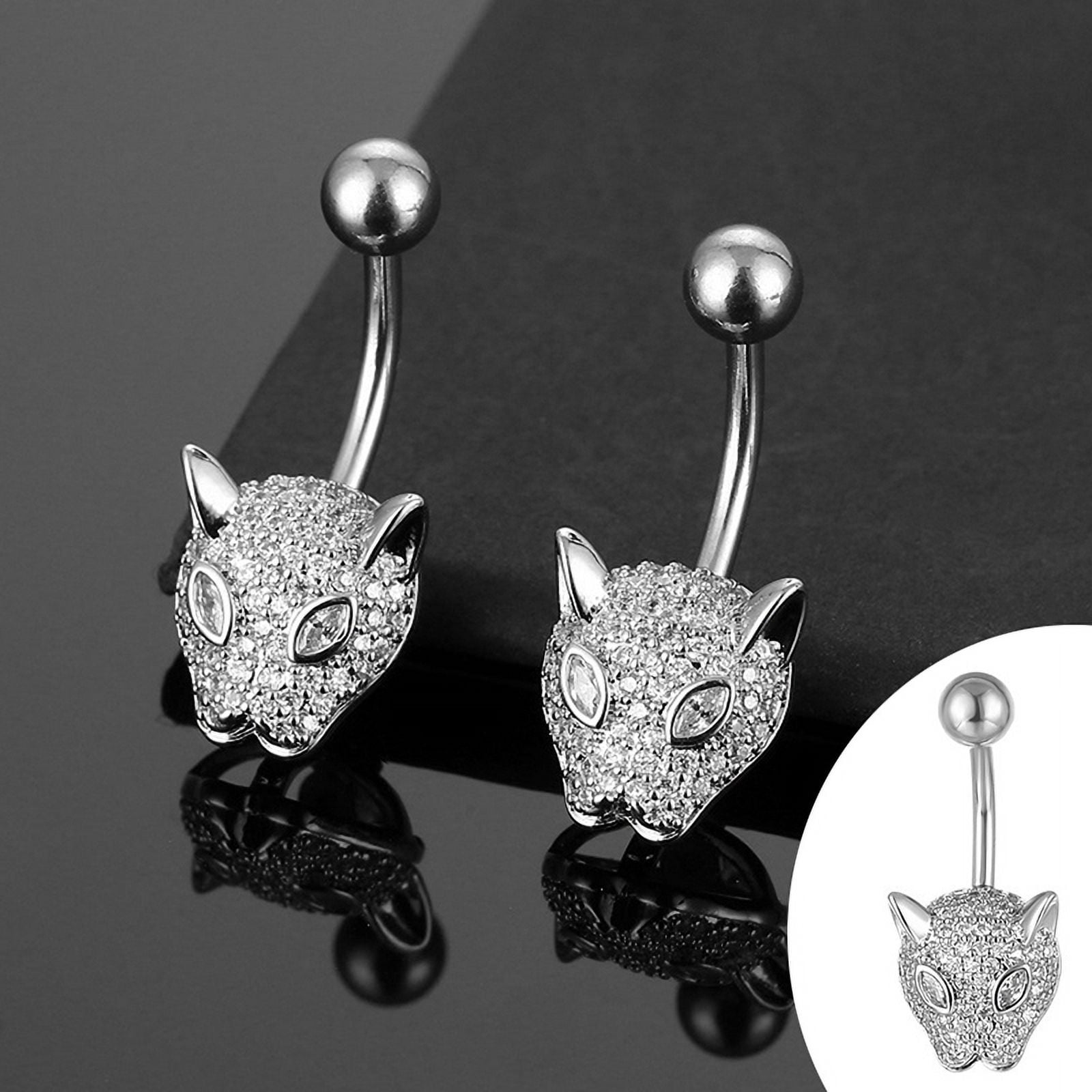 Racing Butterfly Animal Belly Button Ring Navel Piercing Ring Leopard ...