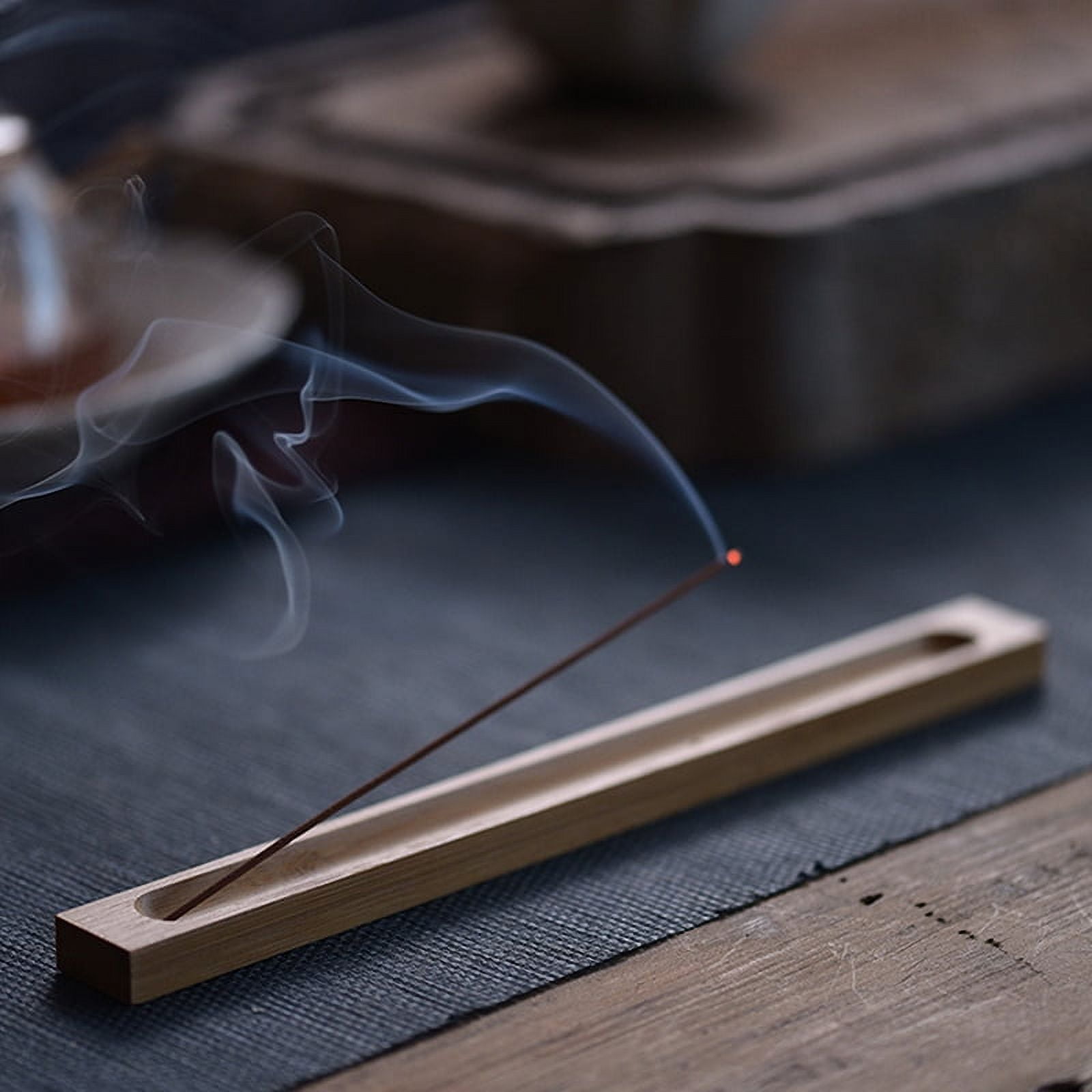 Racing Butterfly Bamboo Board Wood Incense Stick Holder 23cm Line ...