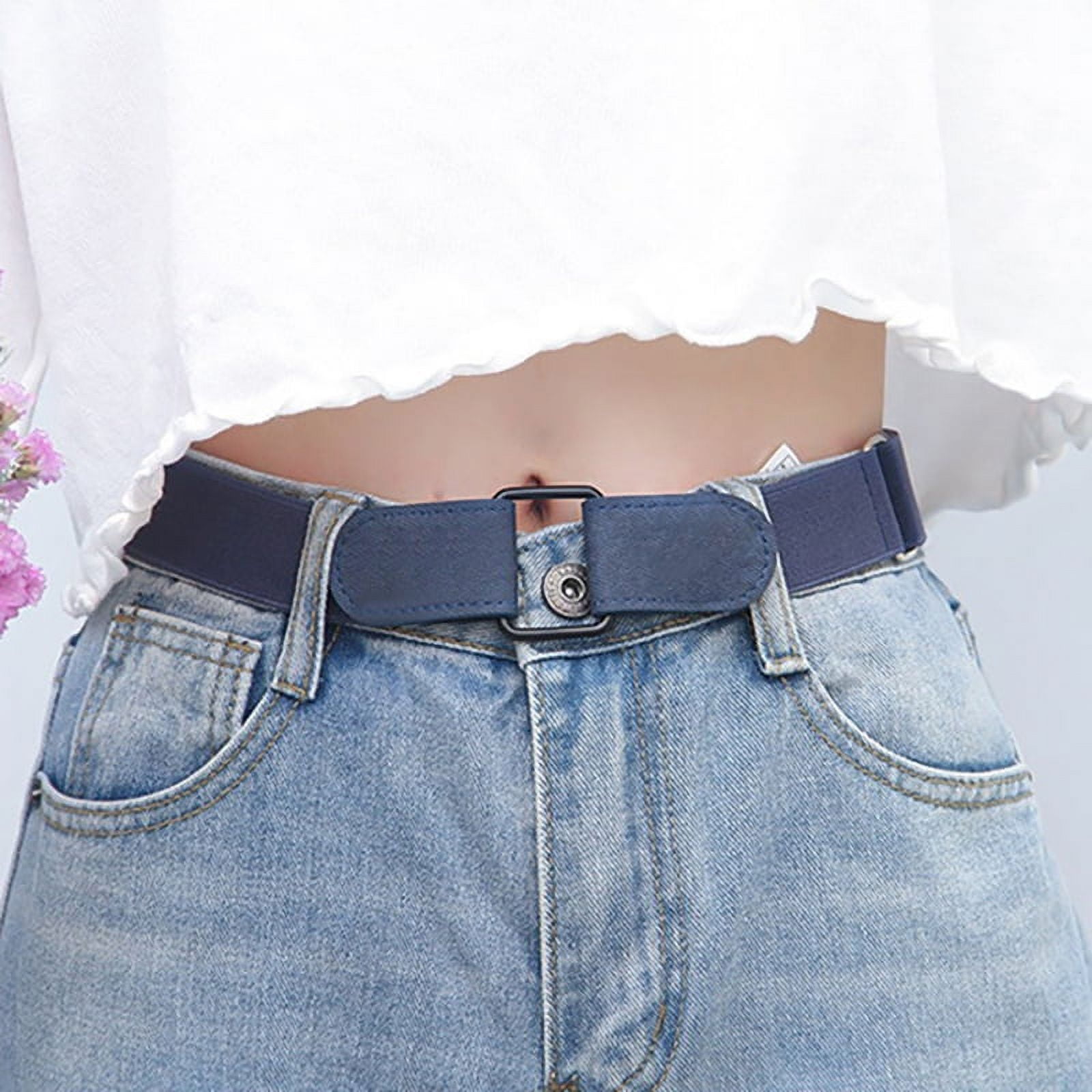 Racing Butterfly Buckle-free Elastic Invisible Belt Jeans Belt Without ...