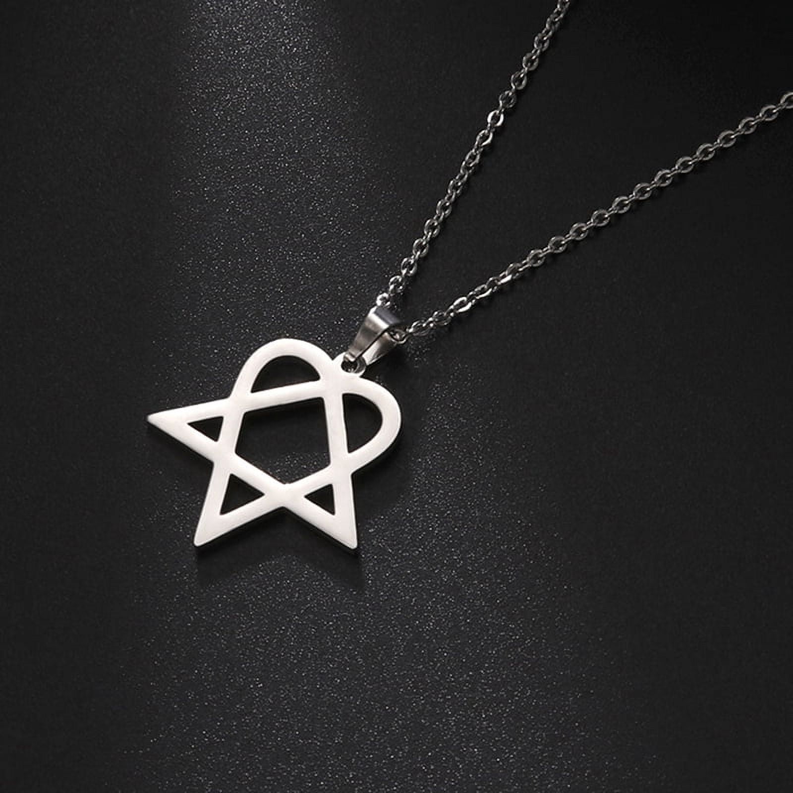 Racing Butterfly Classic simple Heartagram Star Heart Stainless Steel ...
