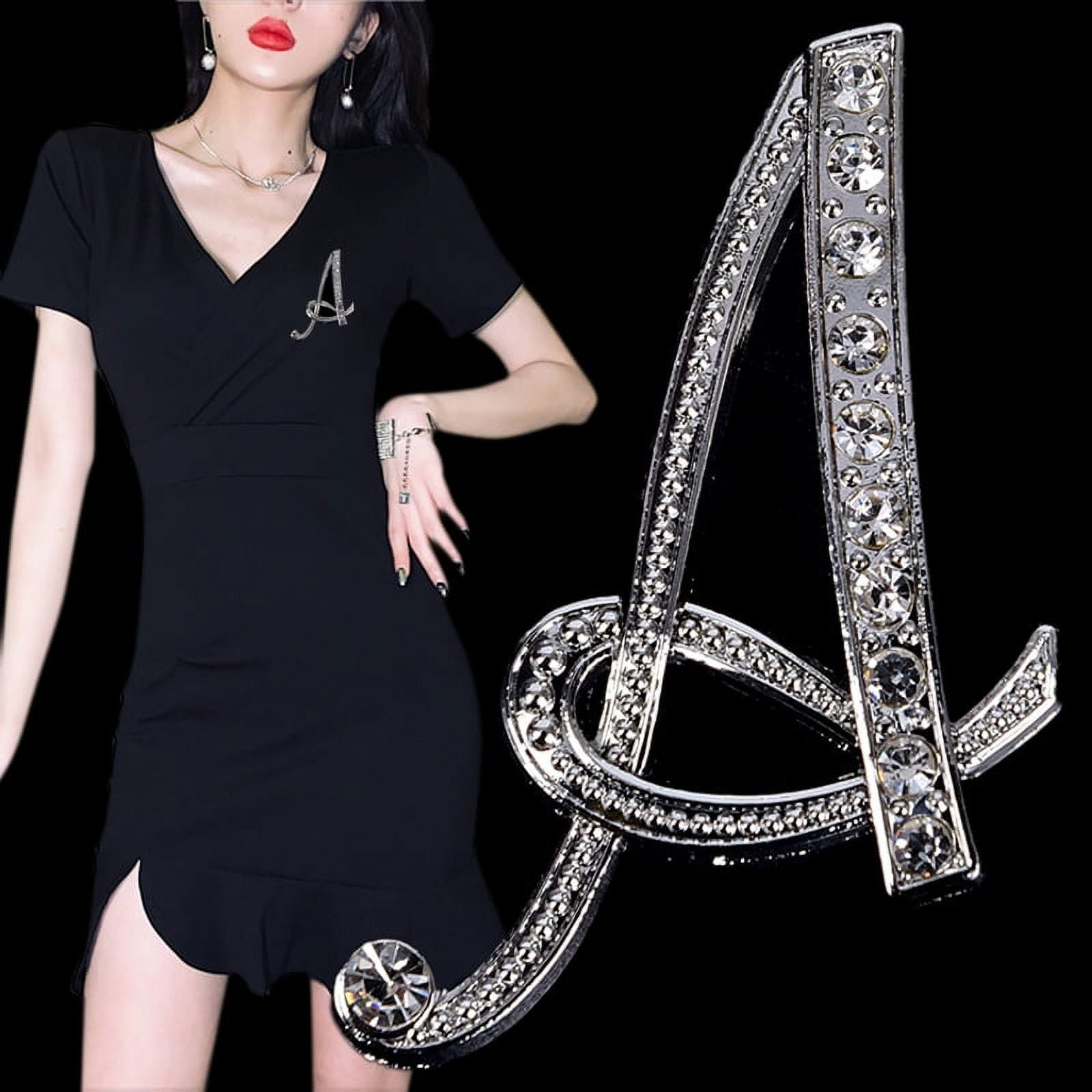 Racing Butterfly Crystal Rhinestone 26 Letters Women Collar Brooch Pin ...