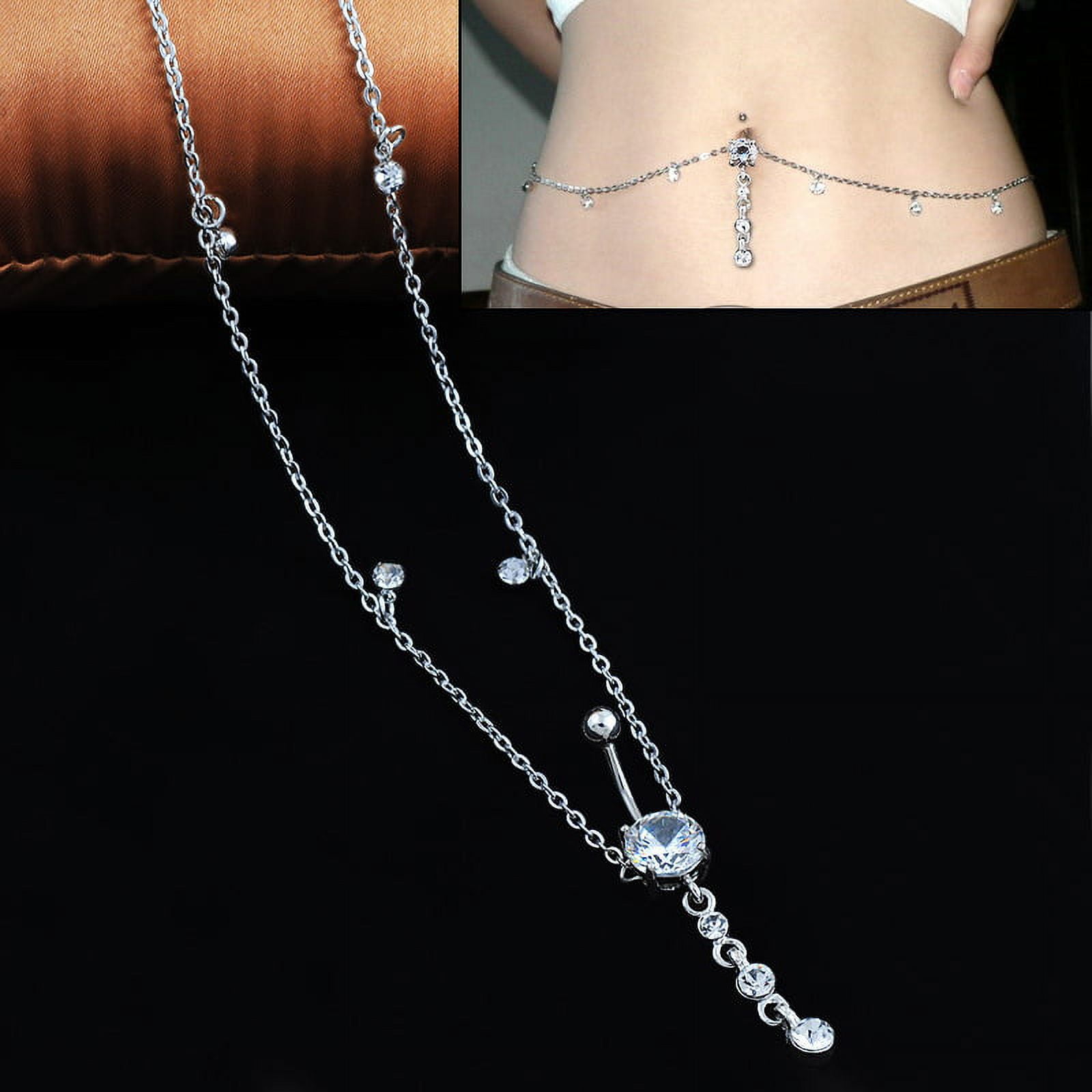 Racing Butterfly Fashion Surgical Steel Belly Button Waist Chain Navel ...