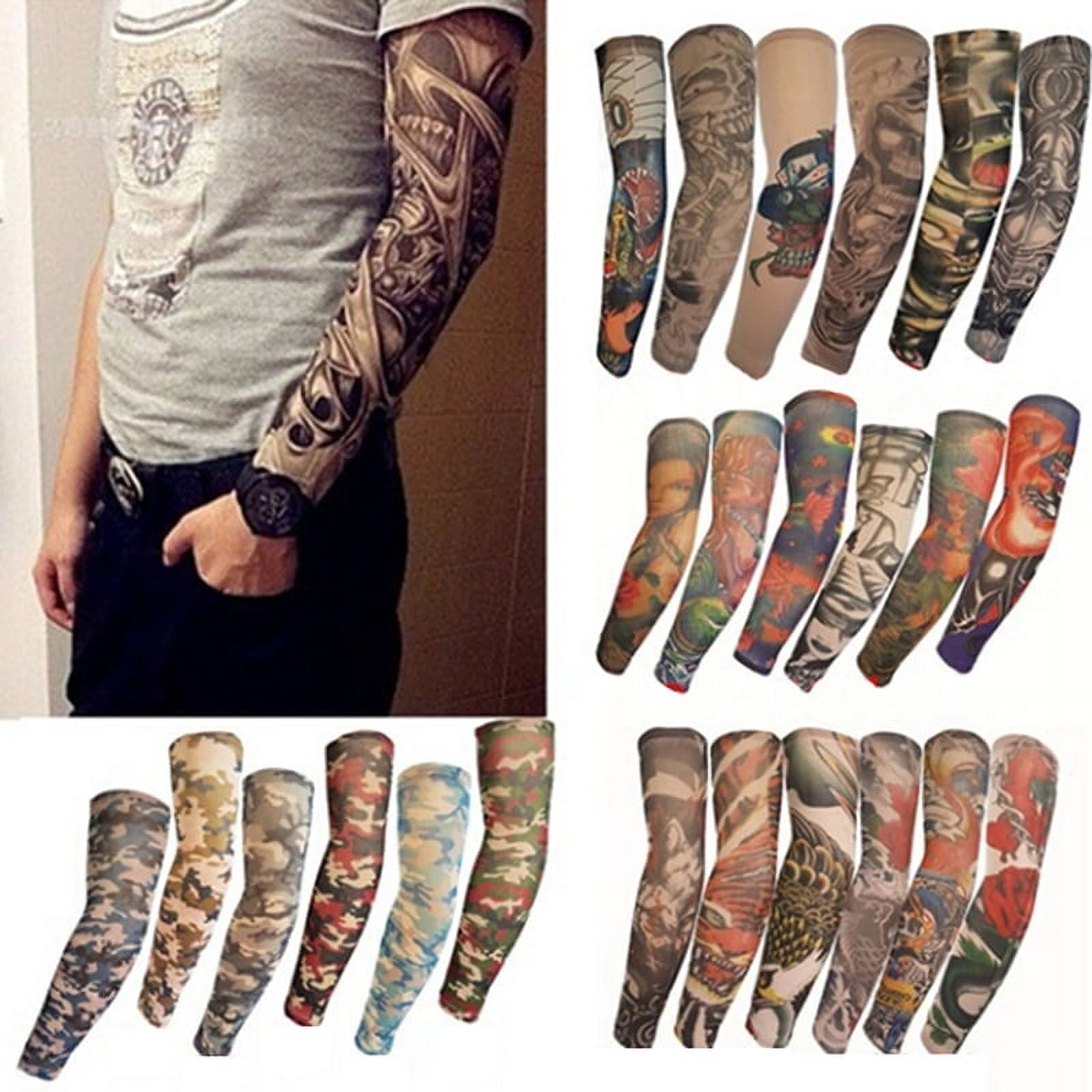 Racing Butterfly Fashion Tattoo Sleeves Arm Warmer UV Protection ...