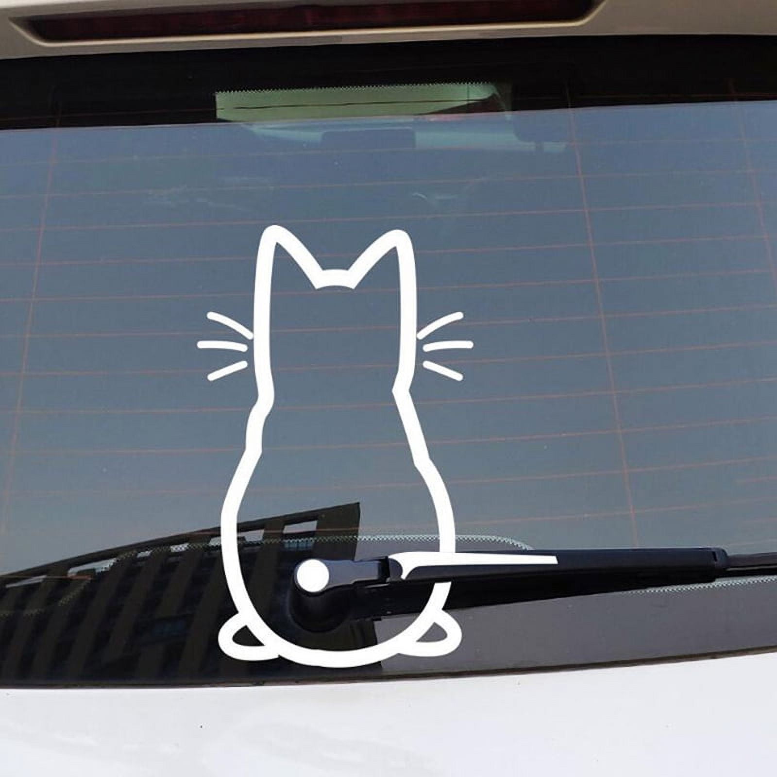 Durable PVC Moving Tail Cat Car Sticker, Window Wiper Decals, Rear ...