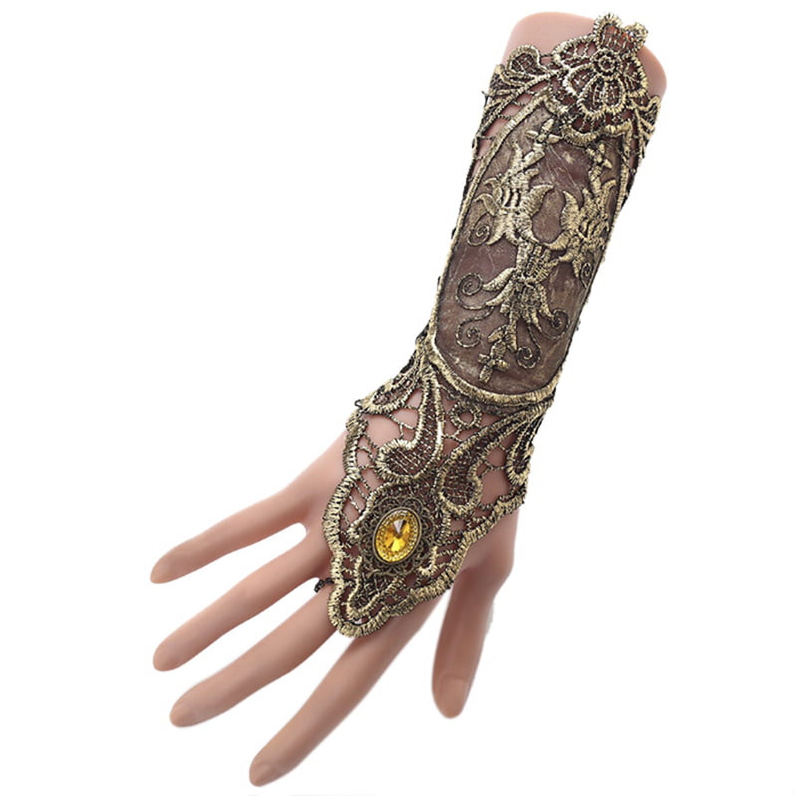 Racing Butterfly Gothic Steampunk Lace Cuff Fingerless Glove Arm Warmer ...