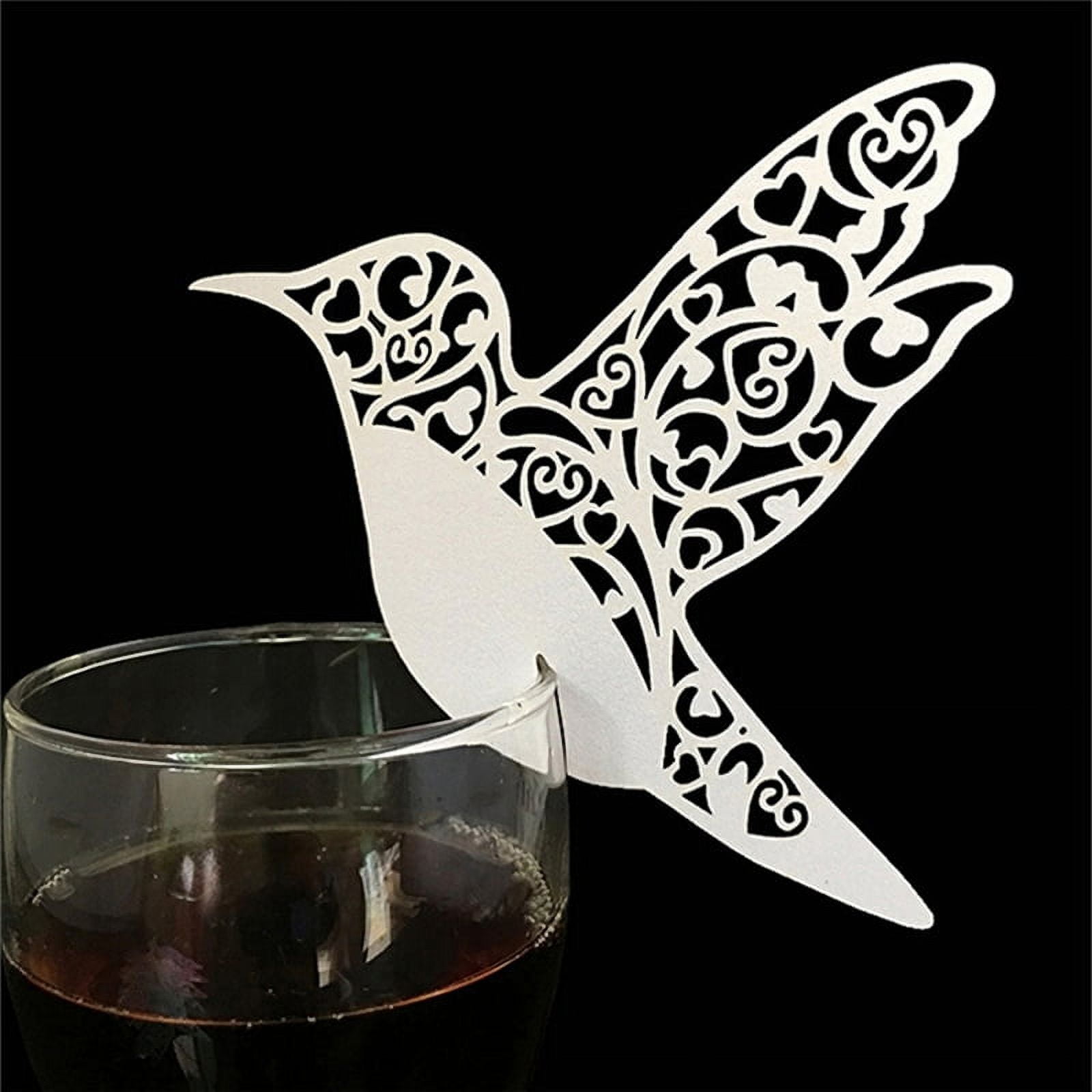 Racing Butterfly Hot Bird Wedding Name Place Cards For Wine Glass Laser ...