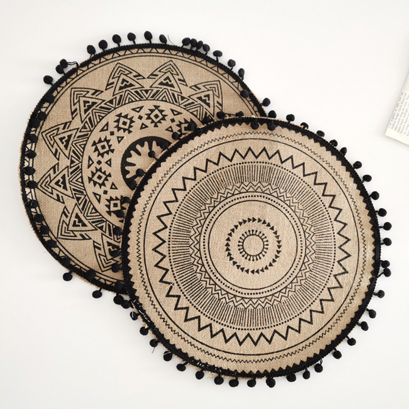 Racing Butterfly Ins Style Simple Hand-Woven Jute Placemat Coasters ...