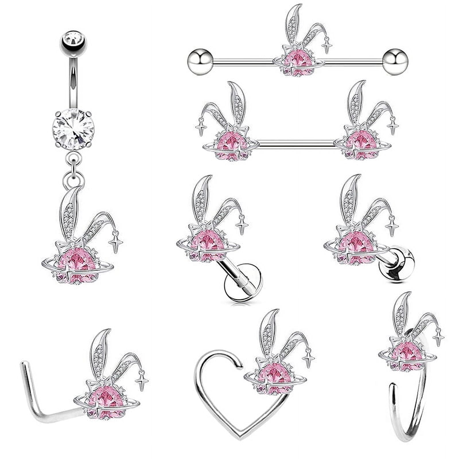 Racing Butterfly New Rabbit Navel Ring Ear Bone Nail Punk Nipple ...