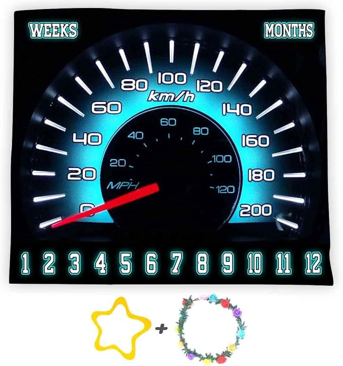 Racing Car Baby Monthly Milestone Blanket, Rally Speedometer,48x40in ...