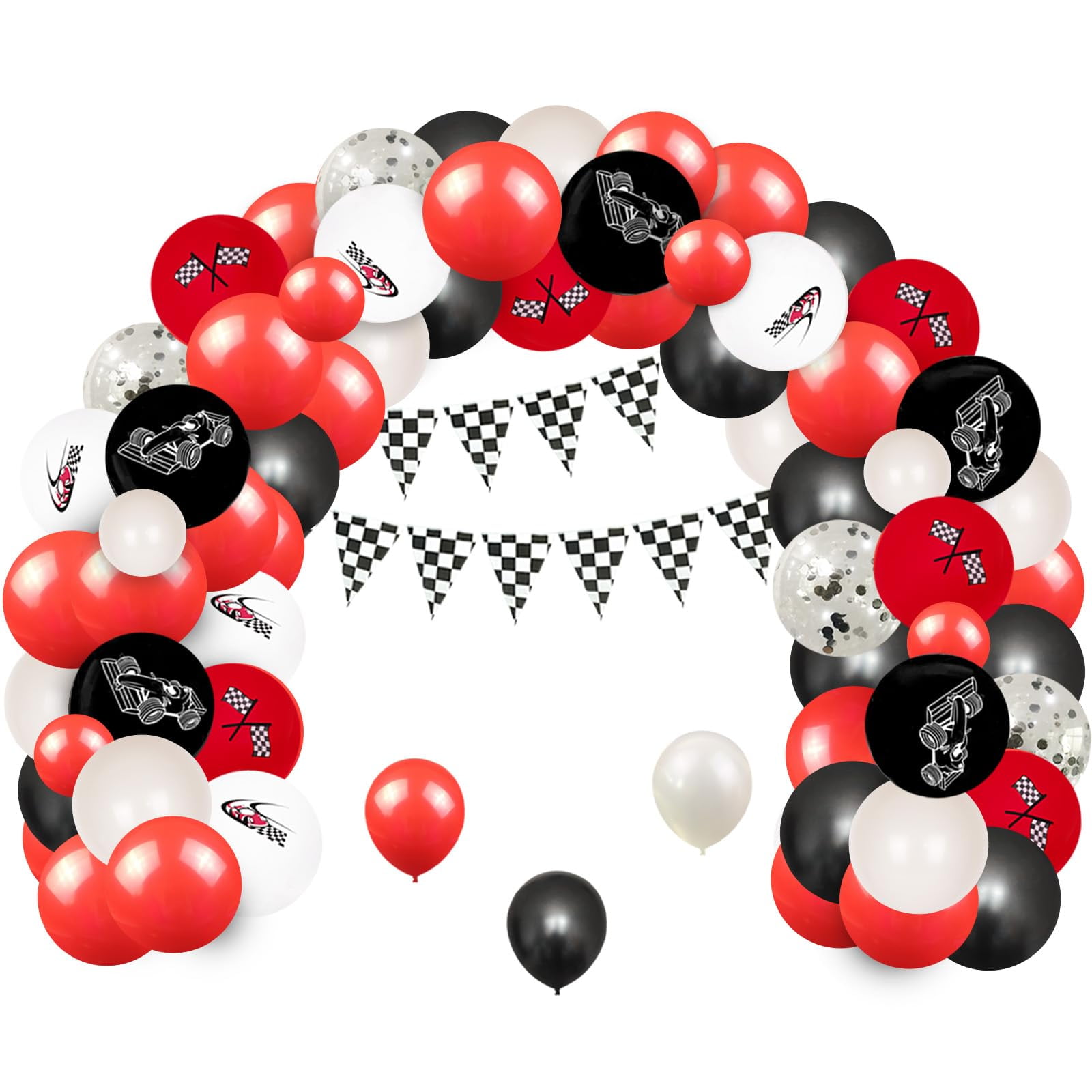 Racing Car Birthday Decorations ZS23 for Boys, Race Theme Balloon Arch ...