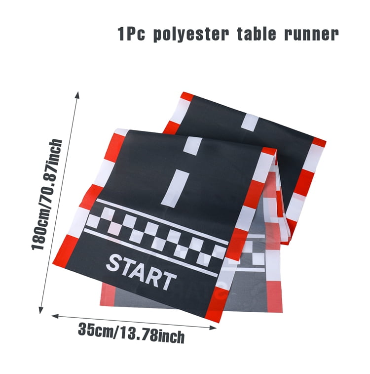 Racing Car Birthday Party Supplies Checkered Tablecloth Racetrack Table ...