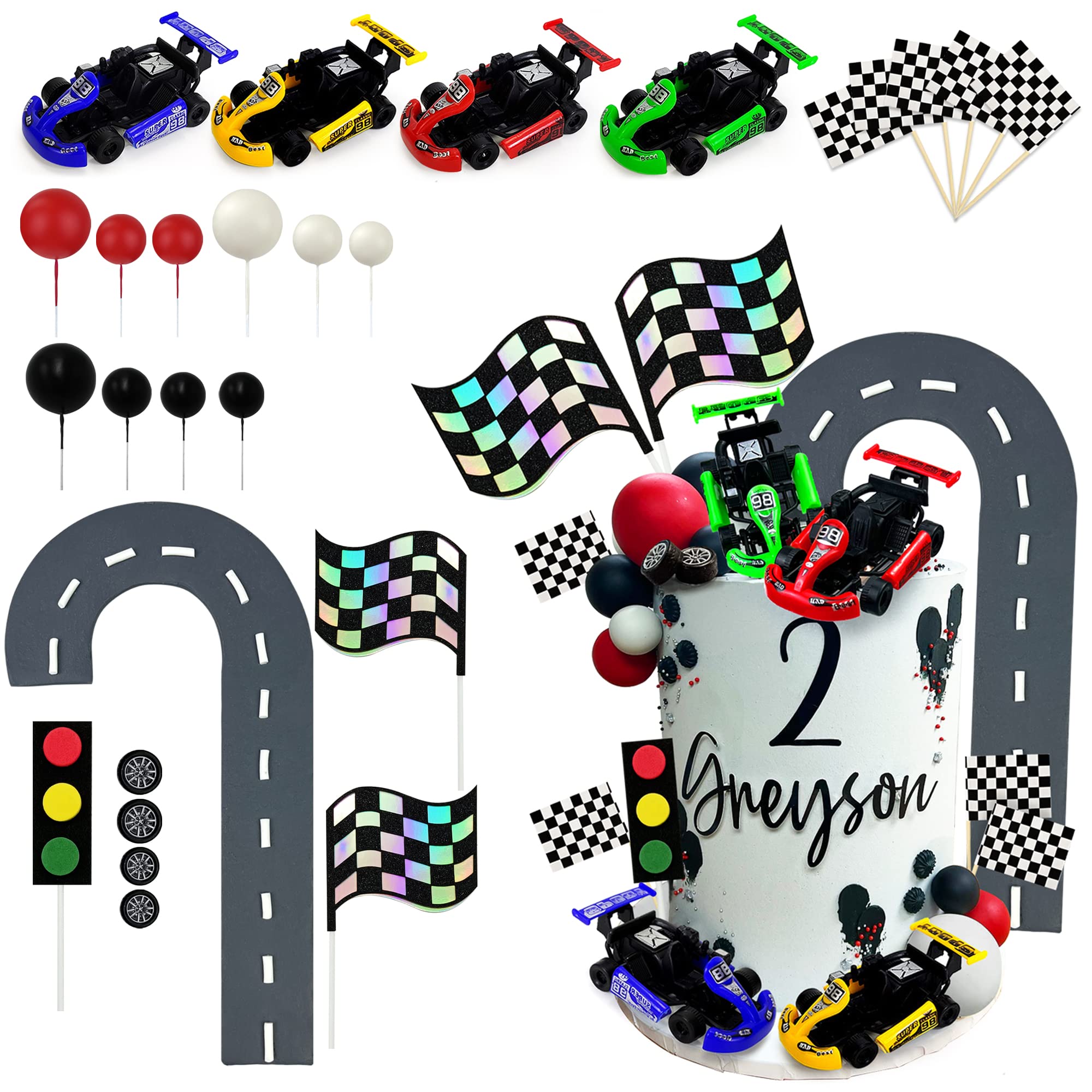 Racing Car Cake Decoration Car Cake Topper Racing Party Favors for Kids ...