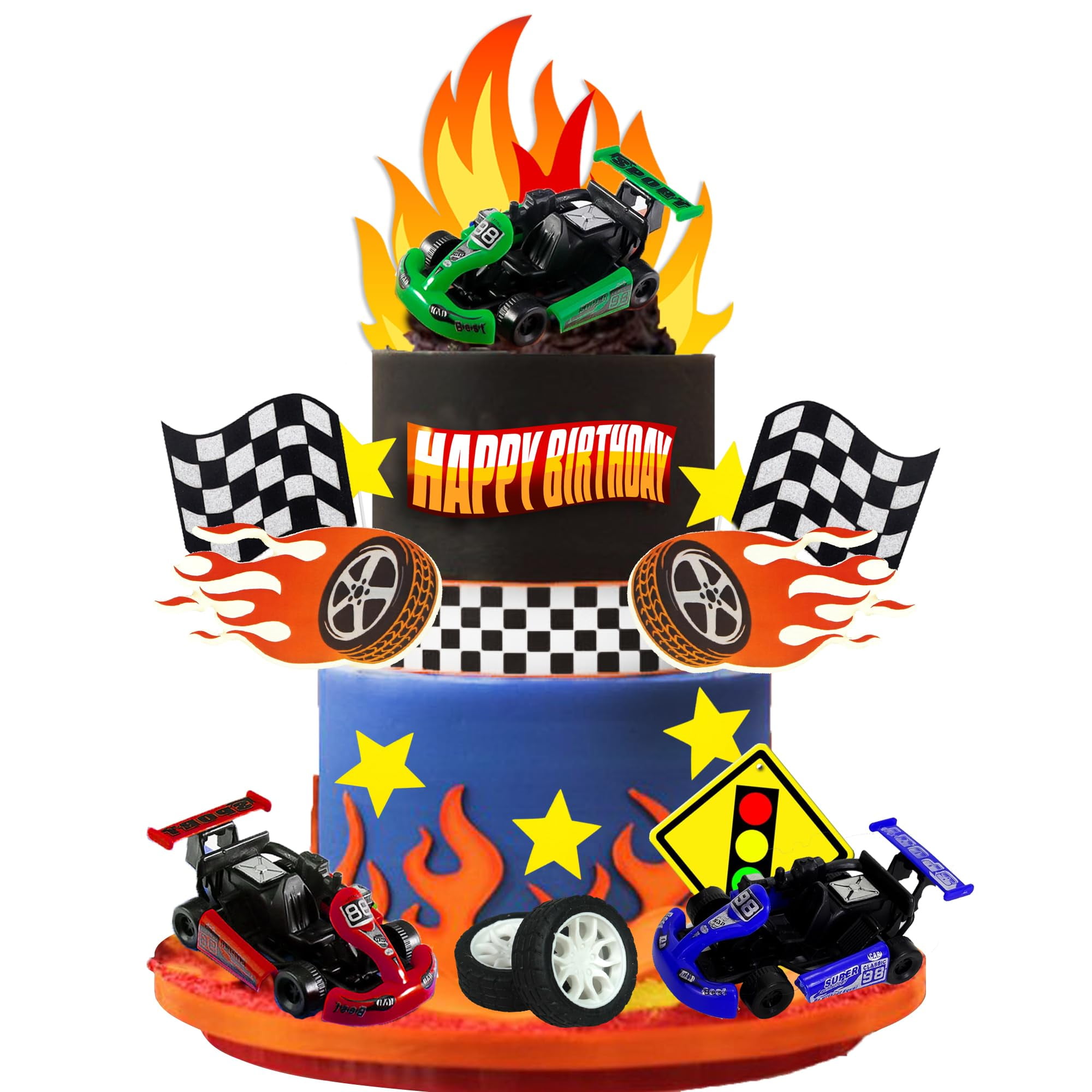 Racing Car Cake Toppers STF9 Car Truck Cake Decorations Racing Toys for ...