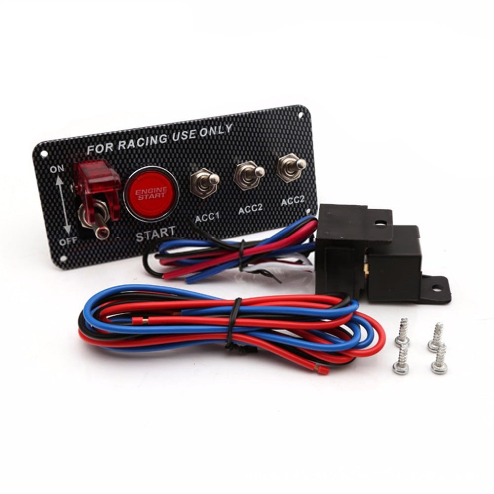 Racing Car Carbon Ignition Button Switch Panel Engine Start Push 12V ...