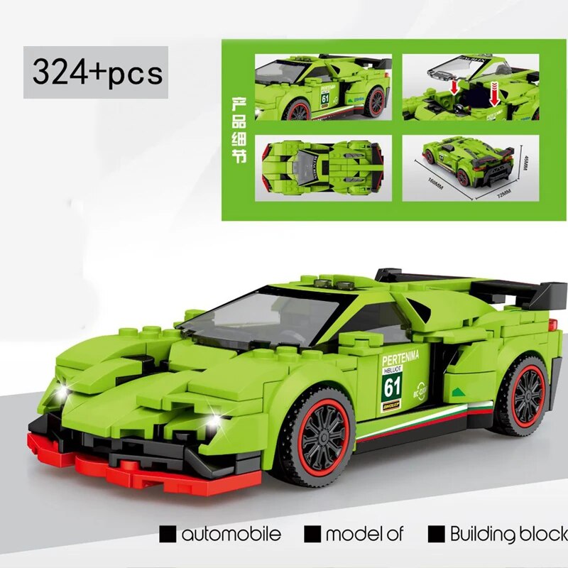 Racing Car City Speed Champions Sports Model Building Blocks DIY Bricks ...