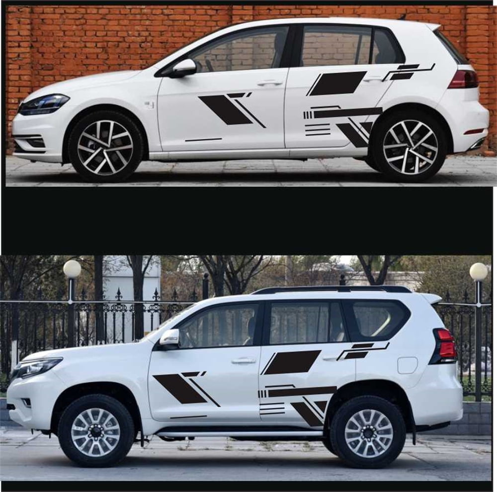 Racing Car Door Decals Black Auto Both Body Side Decoration Vinyl ...