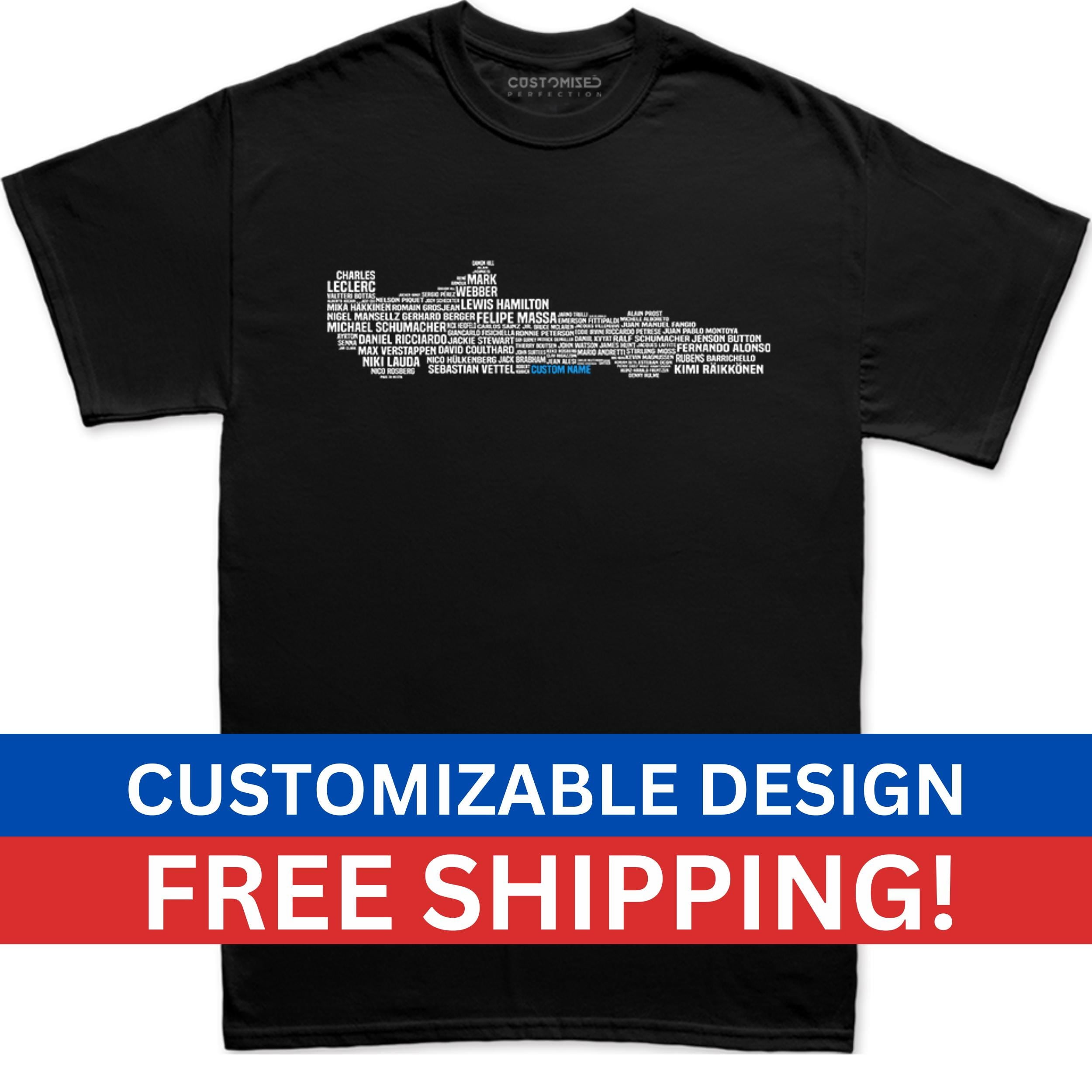 Racing Car Driver Shirt, Personalized T-Shirt, Race Car Legends Tribute T shirt, Formula Shirt ...