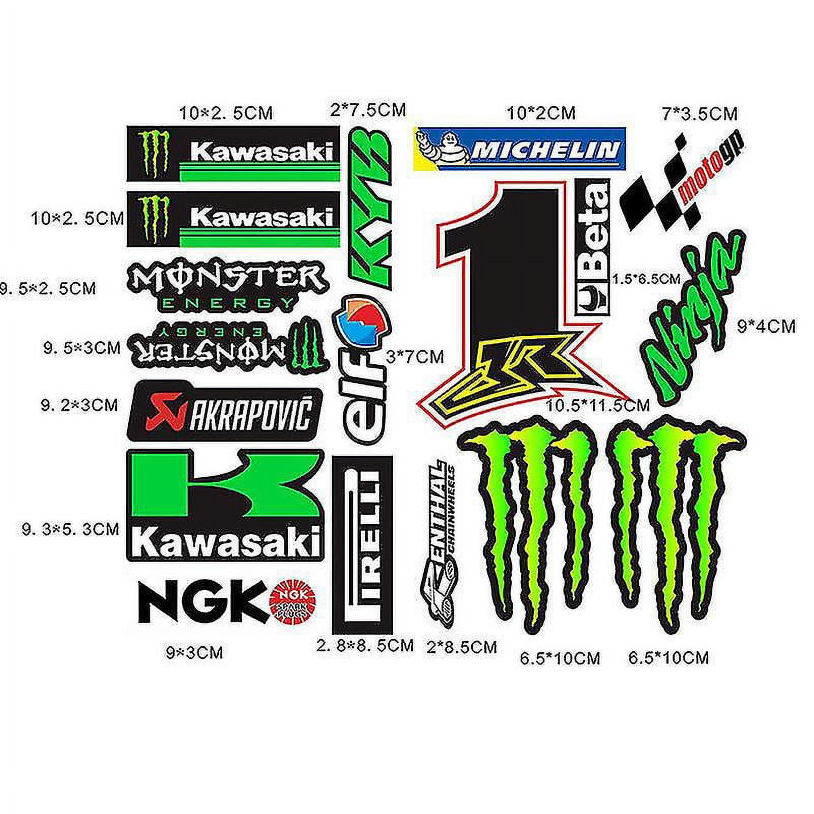 Racing Car Motorcycle Monster Energy Stickers Helmet Decals compatible ...