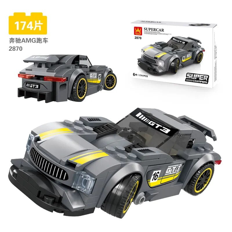 Racing Car Series Building Block Speed Sports Vehicle Technical Model ...