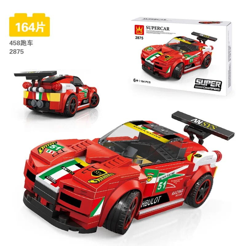 Racing Car Series Building Block Speed Sports Vehicle Technical Model ...