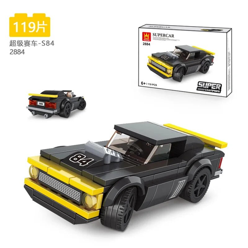 Racing Car Series Building Block Speed Sports Vehicle Technical Model ...