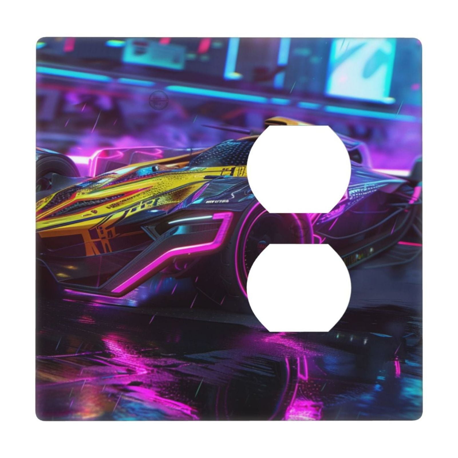 Racing Car Switch Cover Decorative Wall Plate / 2-Gang 1-Duplex ...