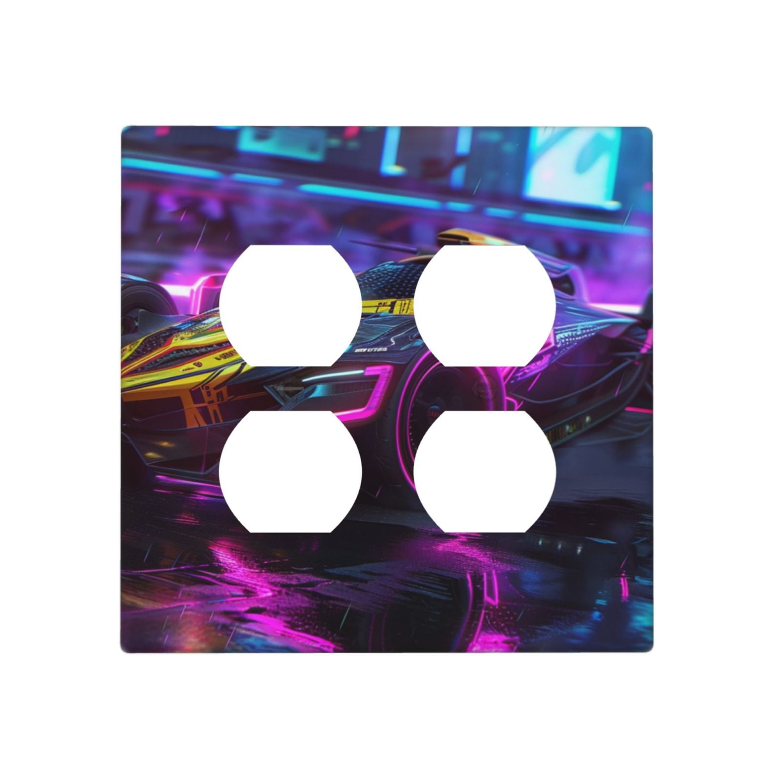 Racing Car Switch Cover Decorative Wall Plate / 2-Gang 2-Duplex ...