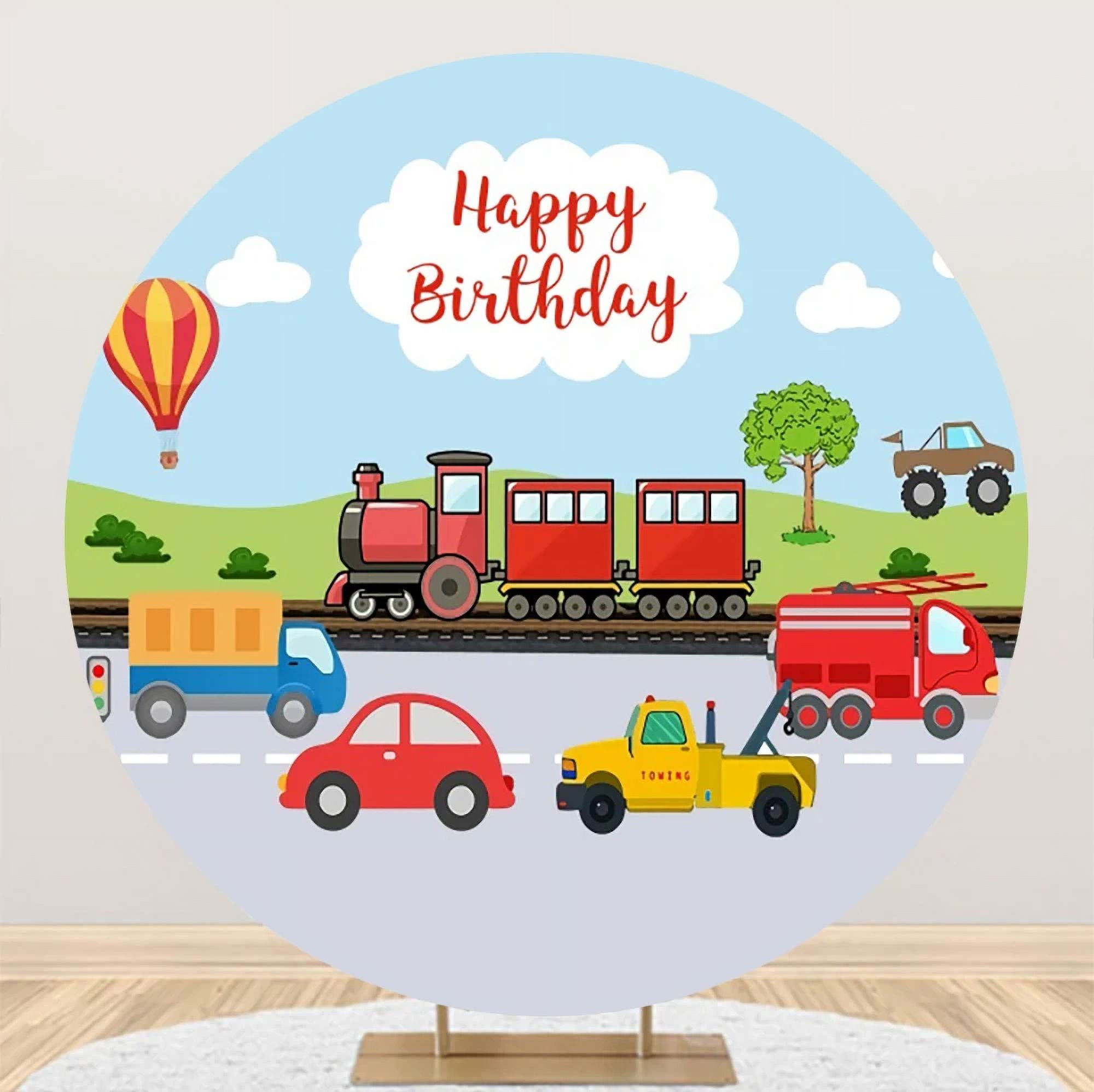 Racing Car Theme Round Backdrop Two Fast Racing Kids Baby 2nd Birthday ...
