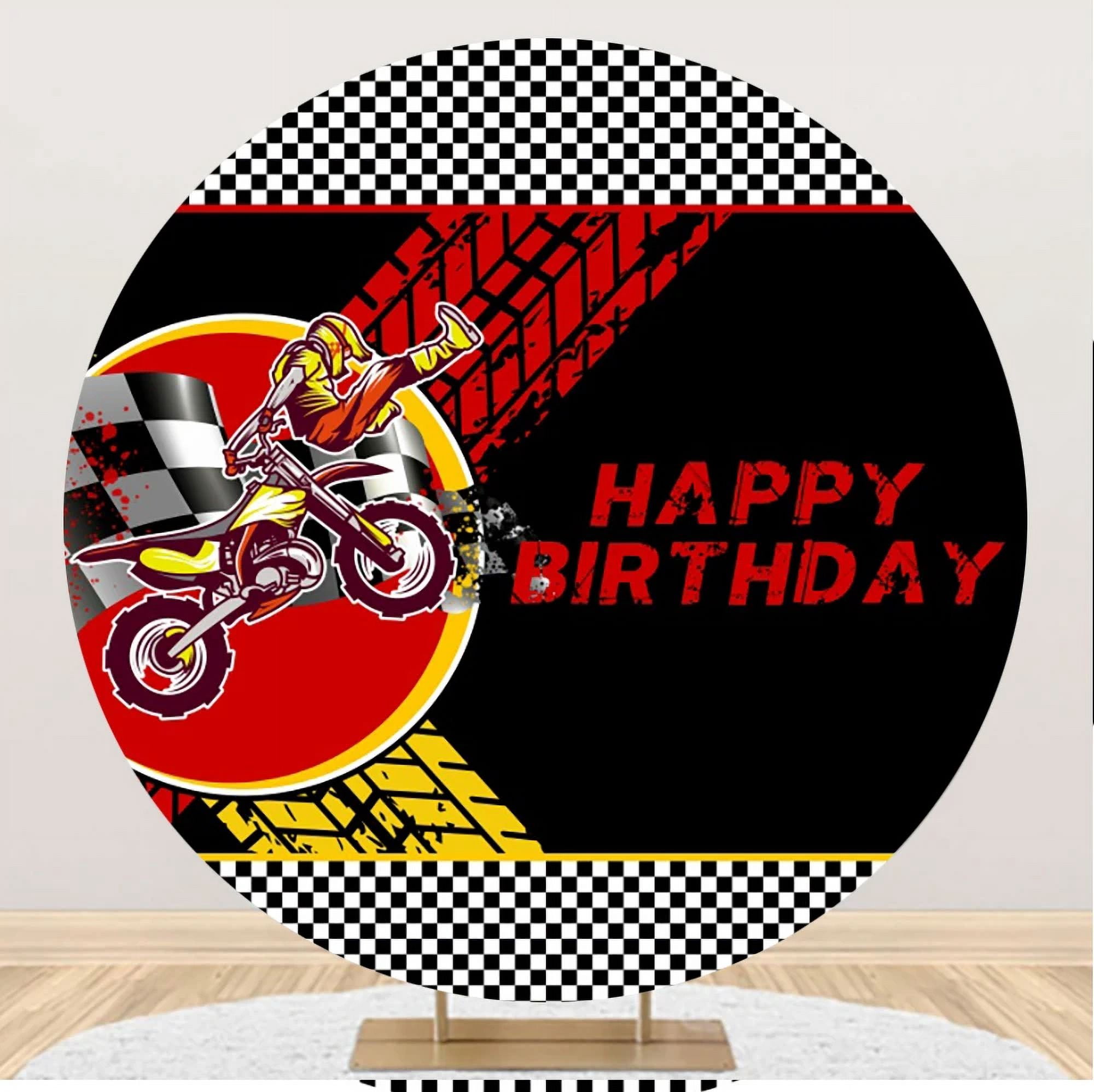 Racing Car Theme Round Backdrop Two Fast Racing Kids Baby 2nd Birthday ...
