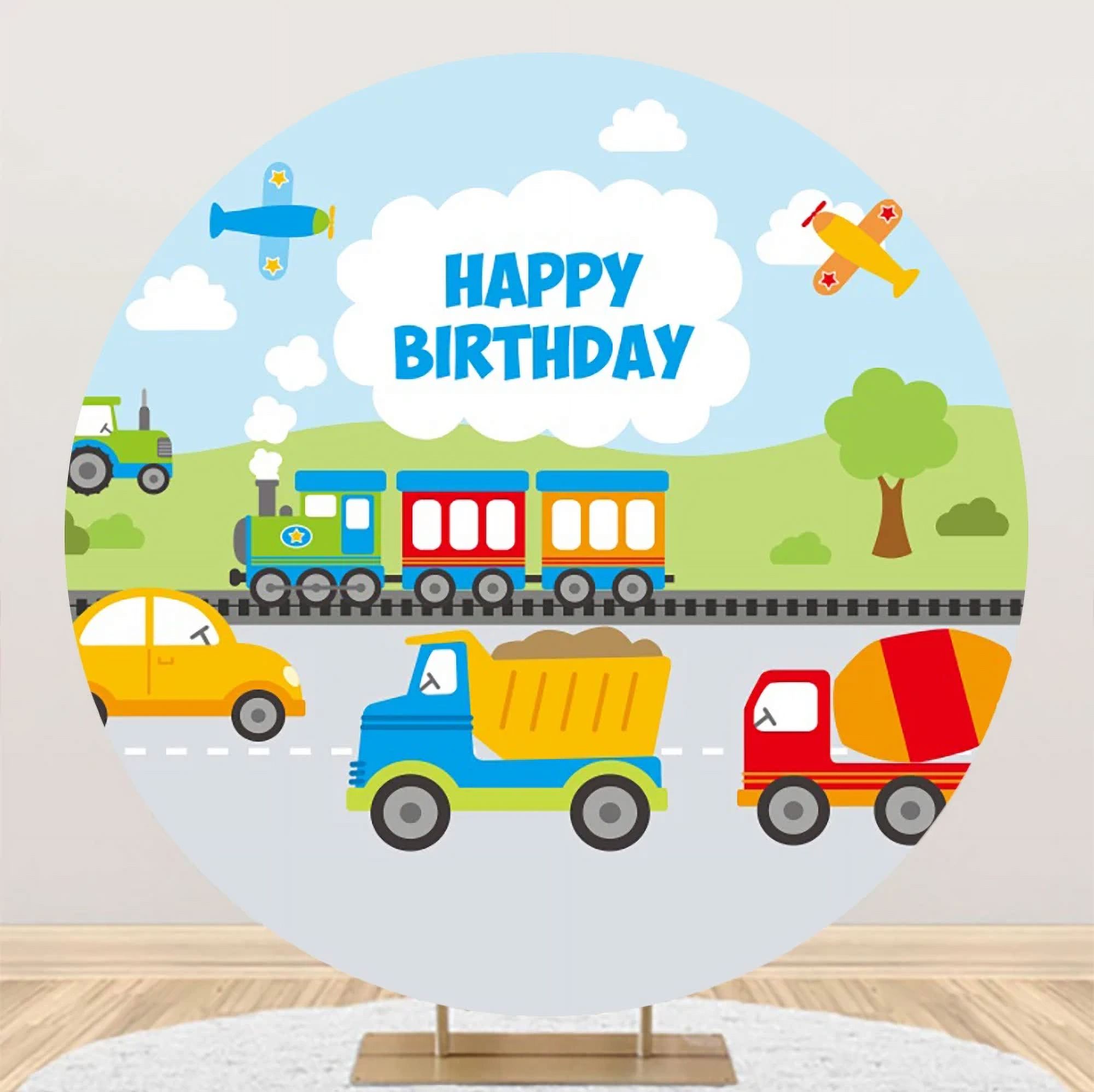 Racing Car Theme Round Backdrop Two Fast Racing Kids Baby 2nd Birthday ...