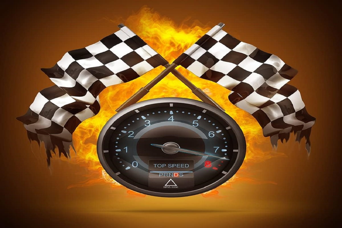 Racing Flag Dashboard Photography Background Car Racing Fire Black And ...