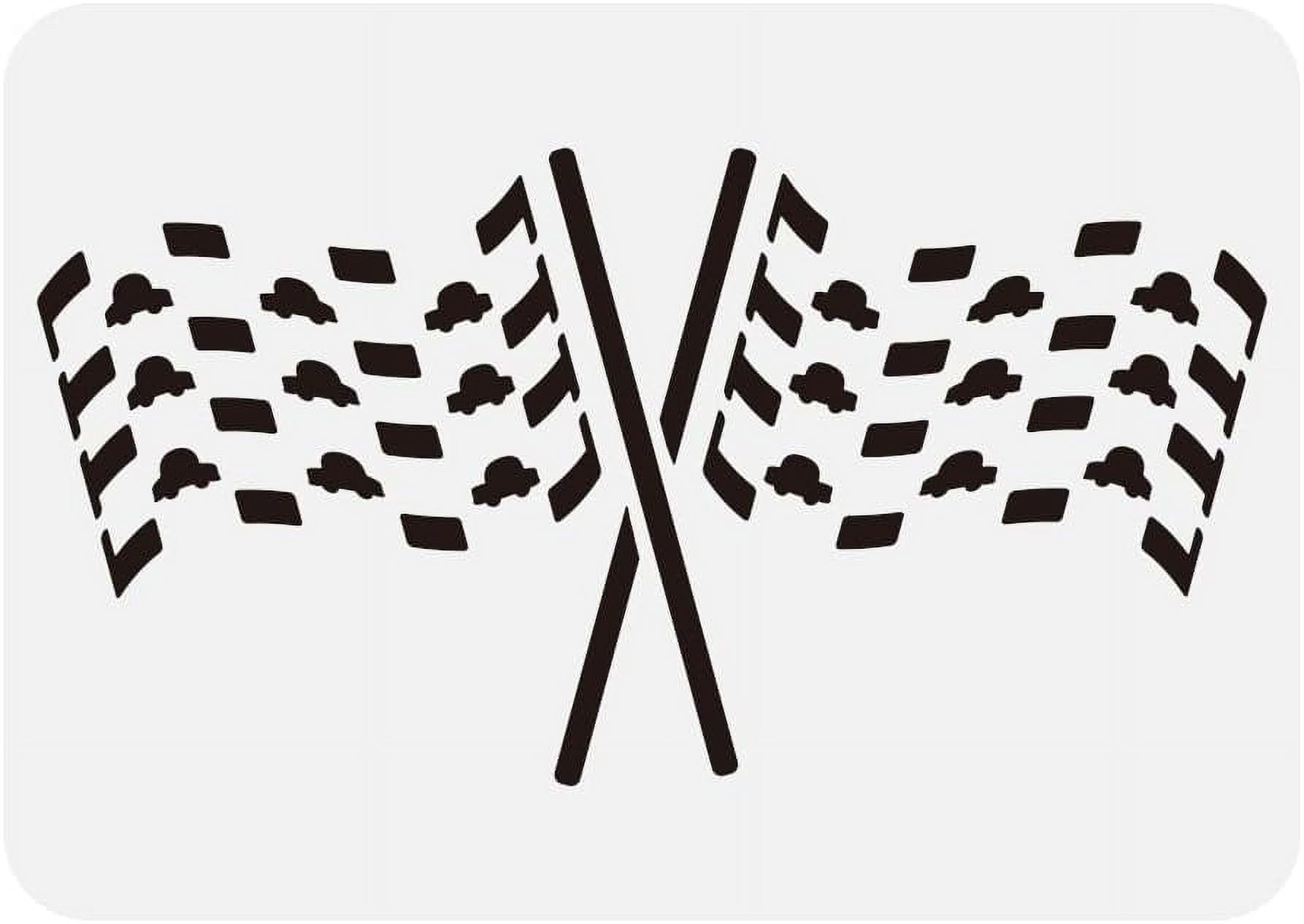Racing Flags Stencil 8.3x11.7" PET Race Checkered Flag Painting ...
