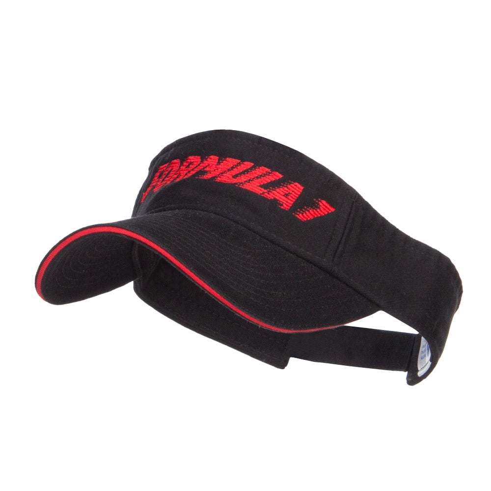 Racing Formula 1 Embroidered Sandwich Visor - Black Red OSFM - Walmart.com
