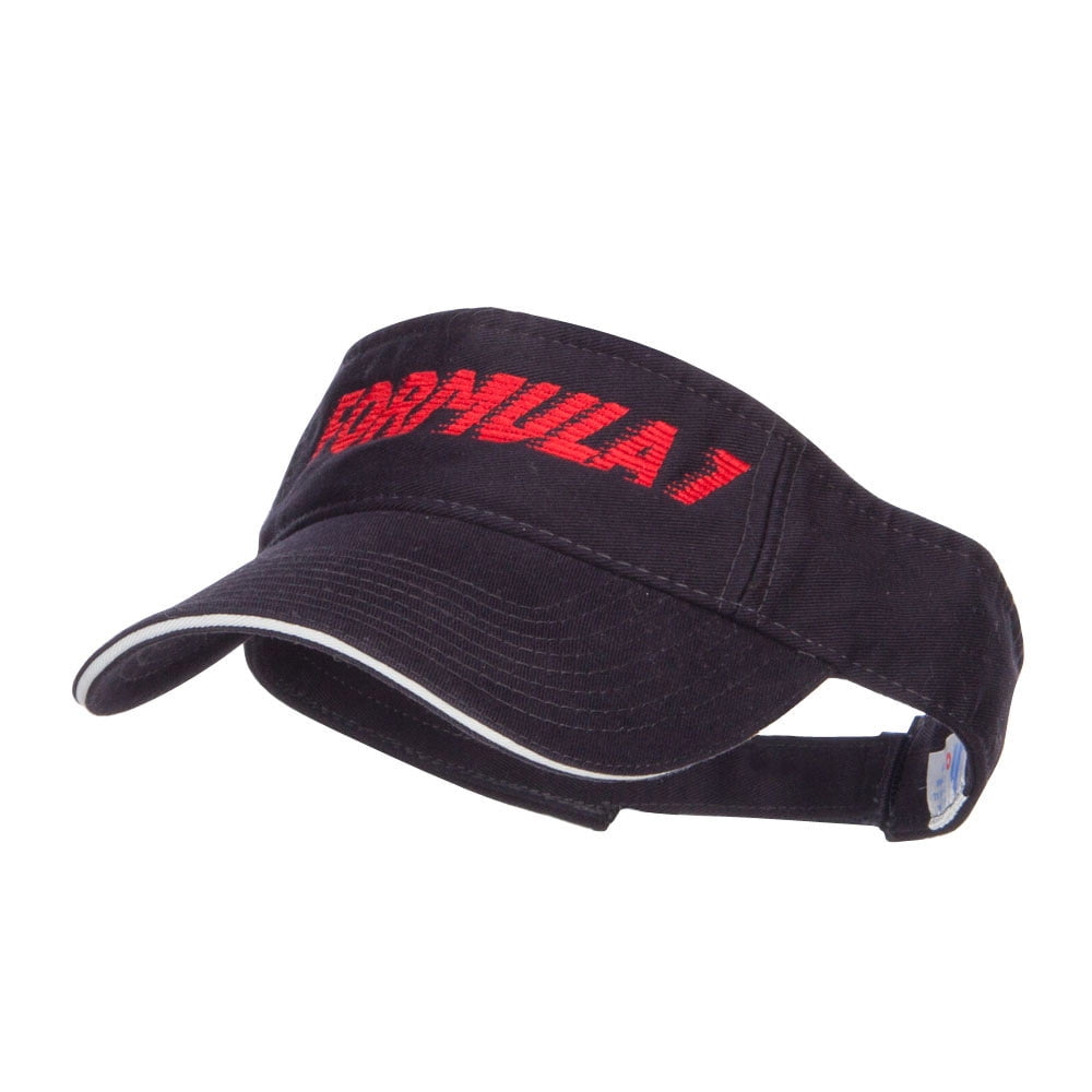Racing Formula 1 Embroidered Sandwich Visor - White Black OSFM ...