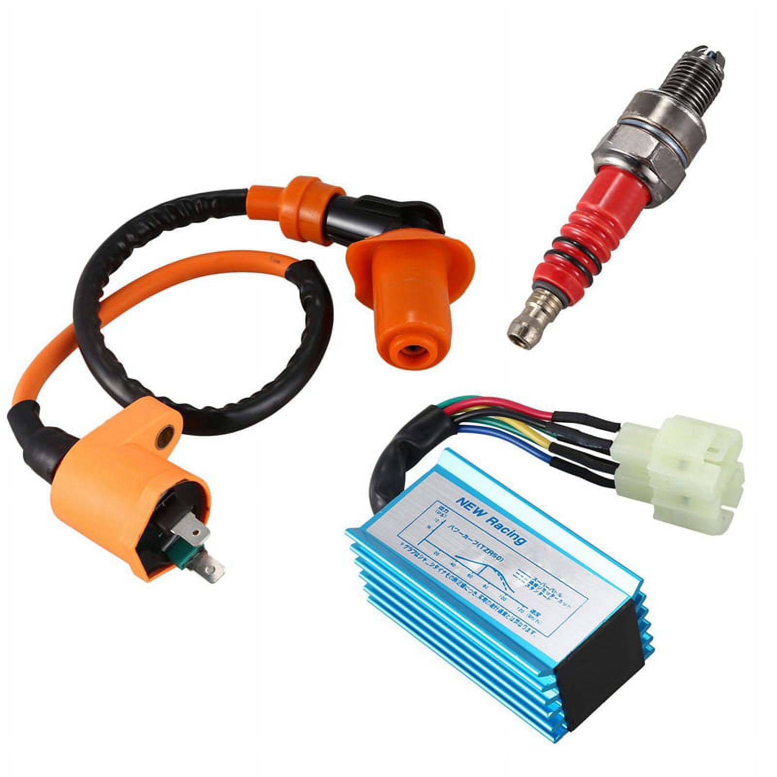 Racing Ignition Coil+Spark Plug+ Box For GY6 50cc-150cc 4-Stroke ...