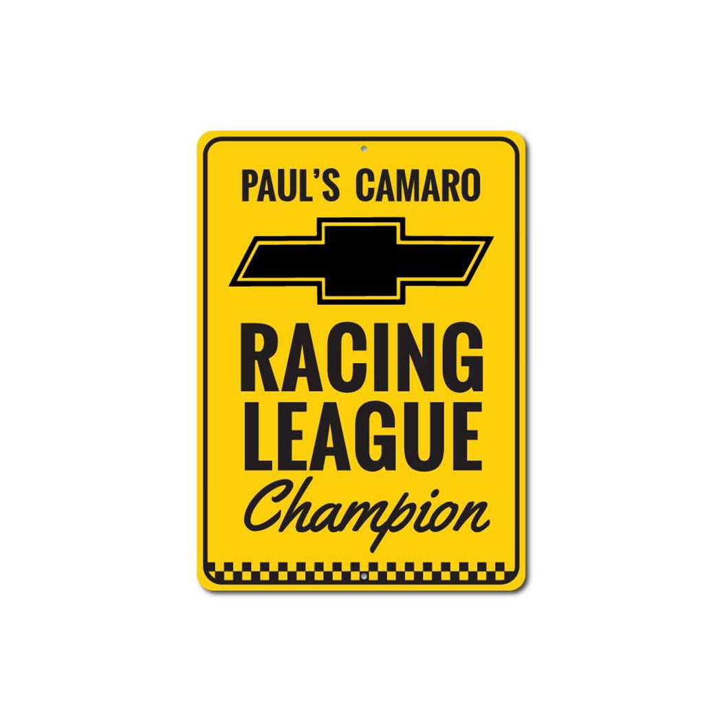 Racing League Sign, Chevy Camaro Sign, Camaro Owner Sign, Custom Camaro ...