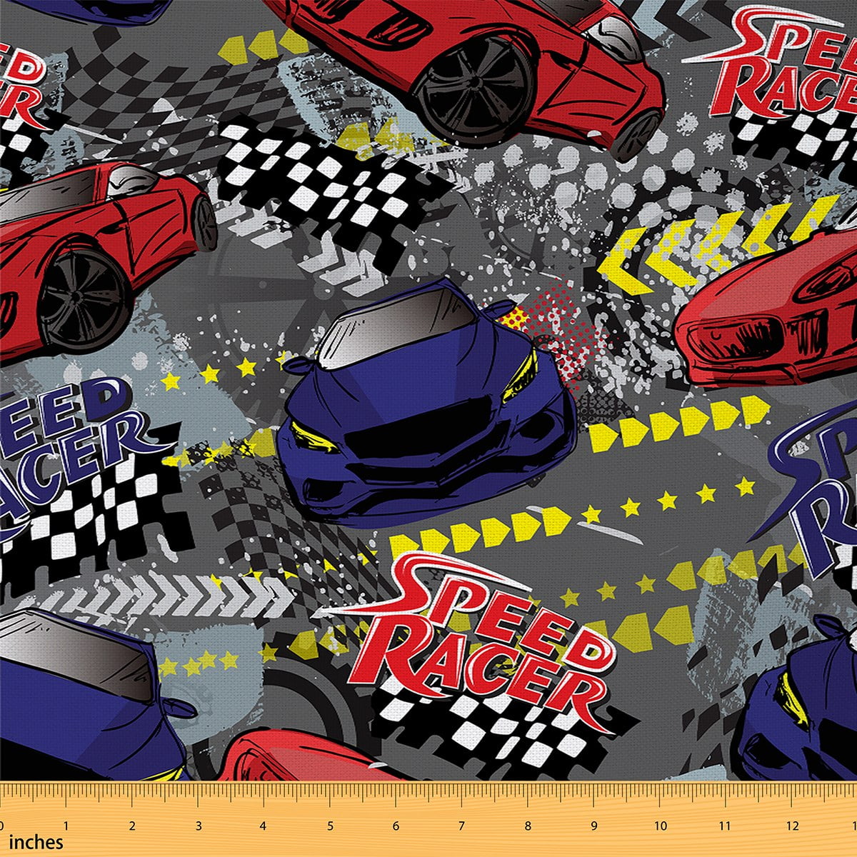 Racing Material Fabric By The Yard, Speed Racer Upholstery Fabric For ...