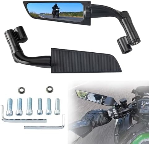 Racing Motorcycle Mirrors Stealth Wind Wing Side Mirror Double Rotating ...