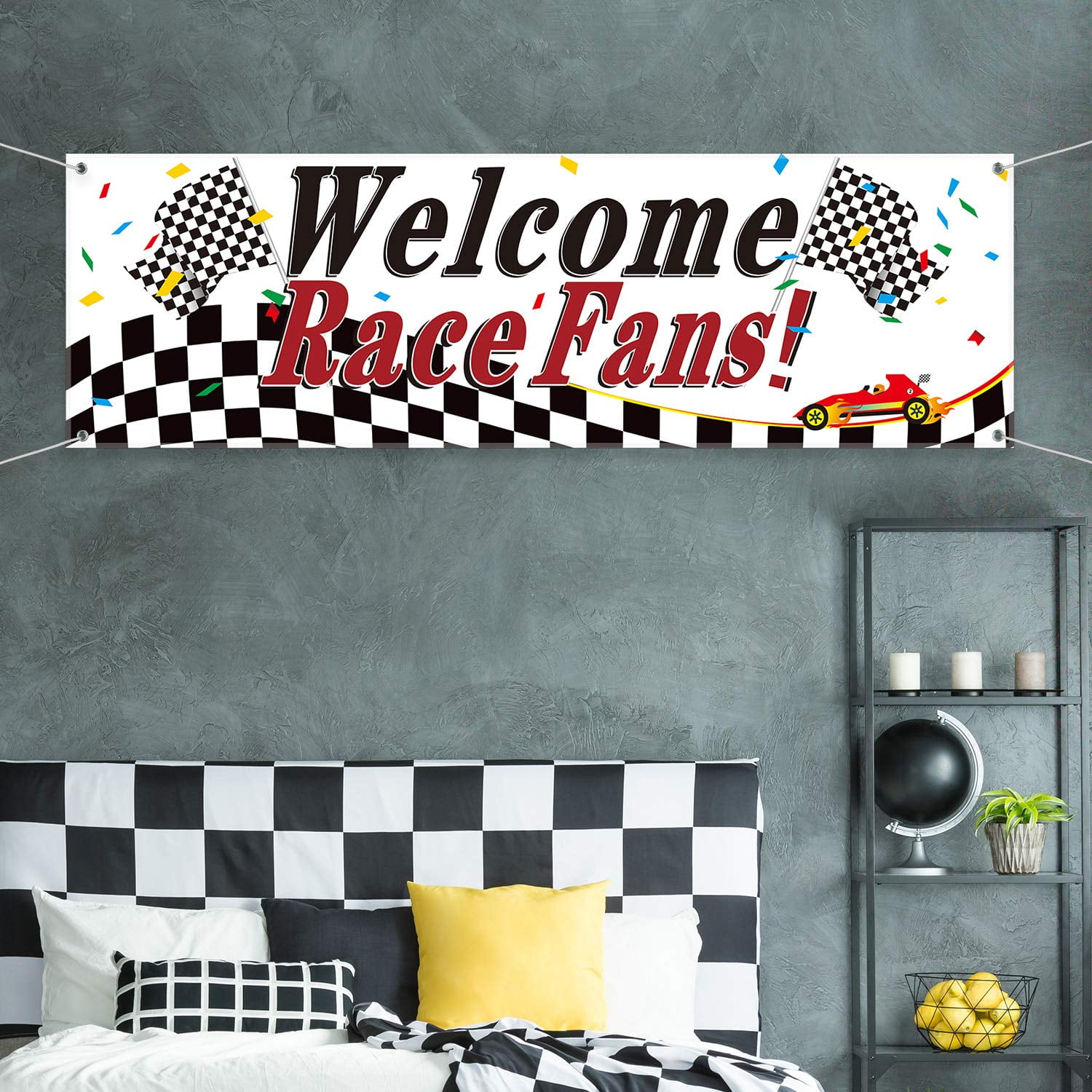 Racing Party Banner rations Welcome Race Fans Banners Party Suppliers ...