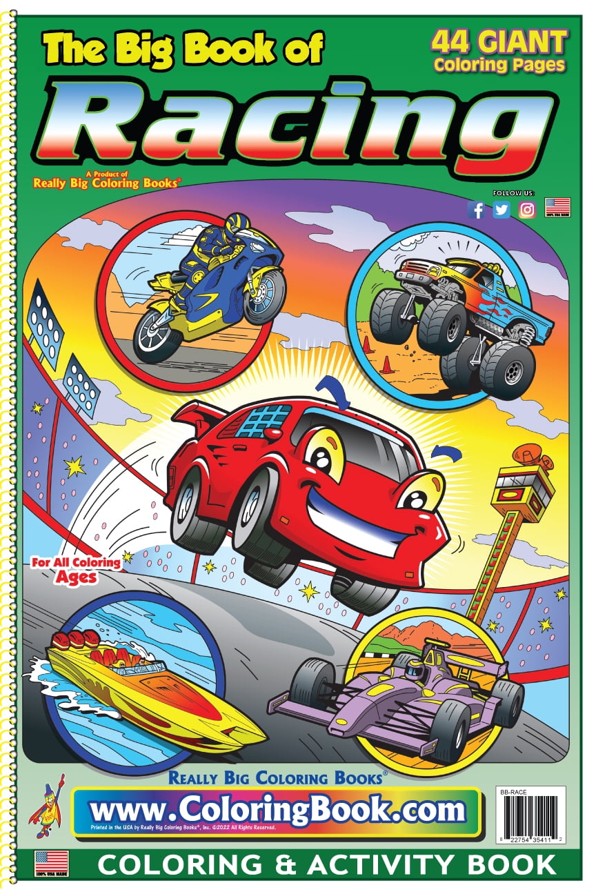Racing Really Big Coloring Book 12 x 18 - Walmart.com