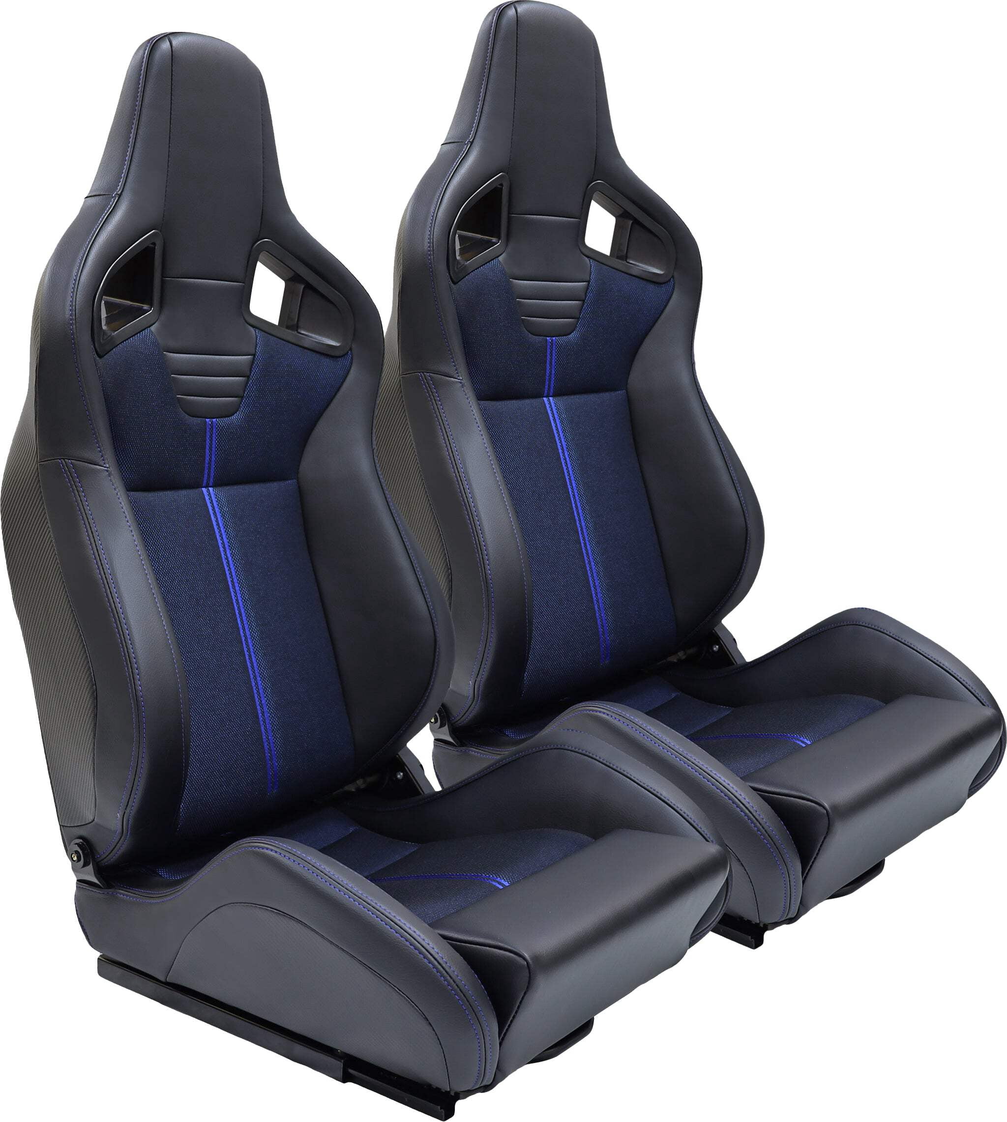 Racing Seatbucket Seats Acacia Wood,Black Blue Memory Foam Vinyl ...