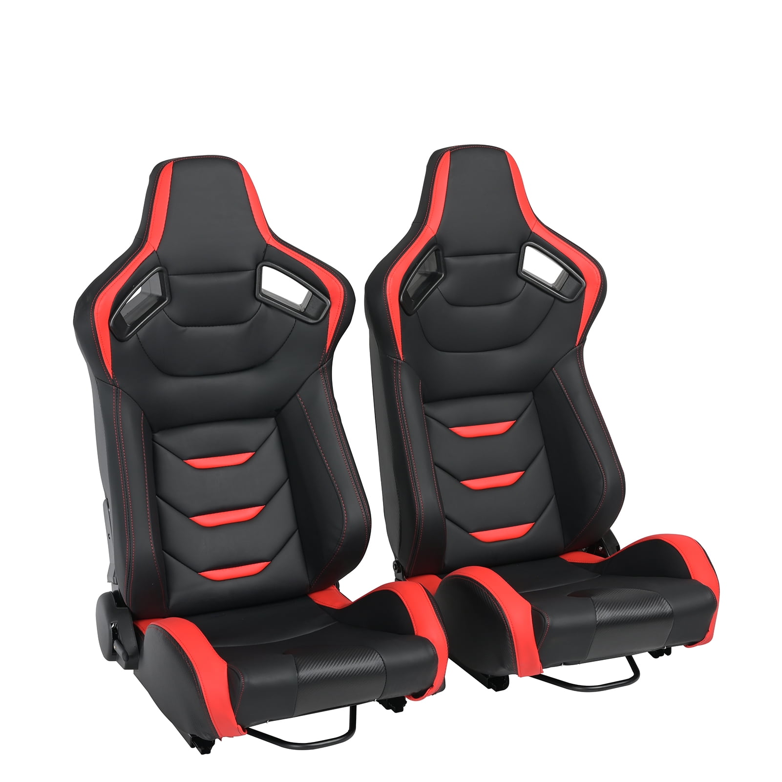 WIILAYOK Racing Seats, 2PCS Universal PVC Leather, Reclining, Front ...
