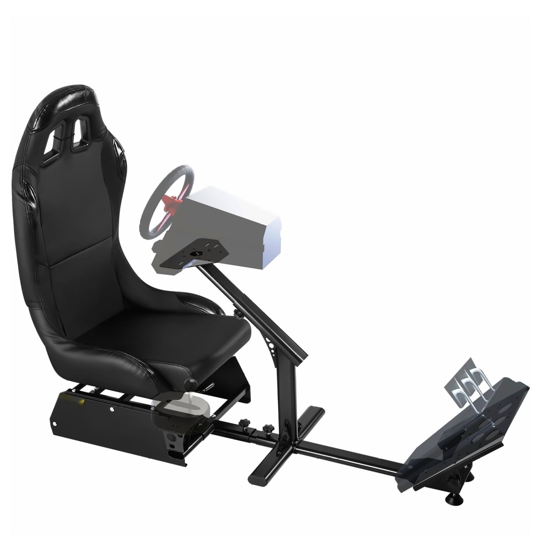 Racing Simulator Seat Adjustable Gaming Chair with Gear Shifter Mount ...