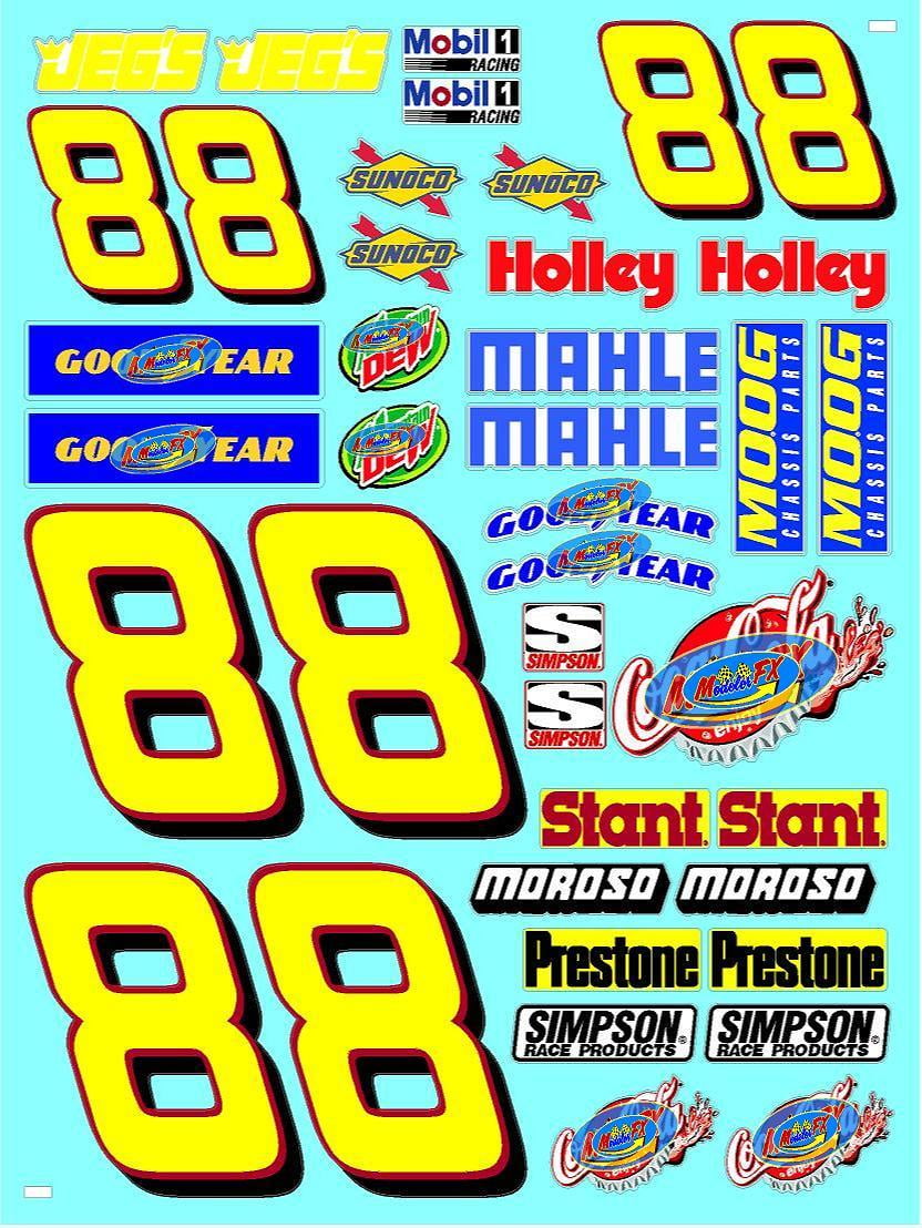 Racing Sponsor Lexan Body Car Racing - Sticker Gang Sheet 4 - White ...