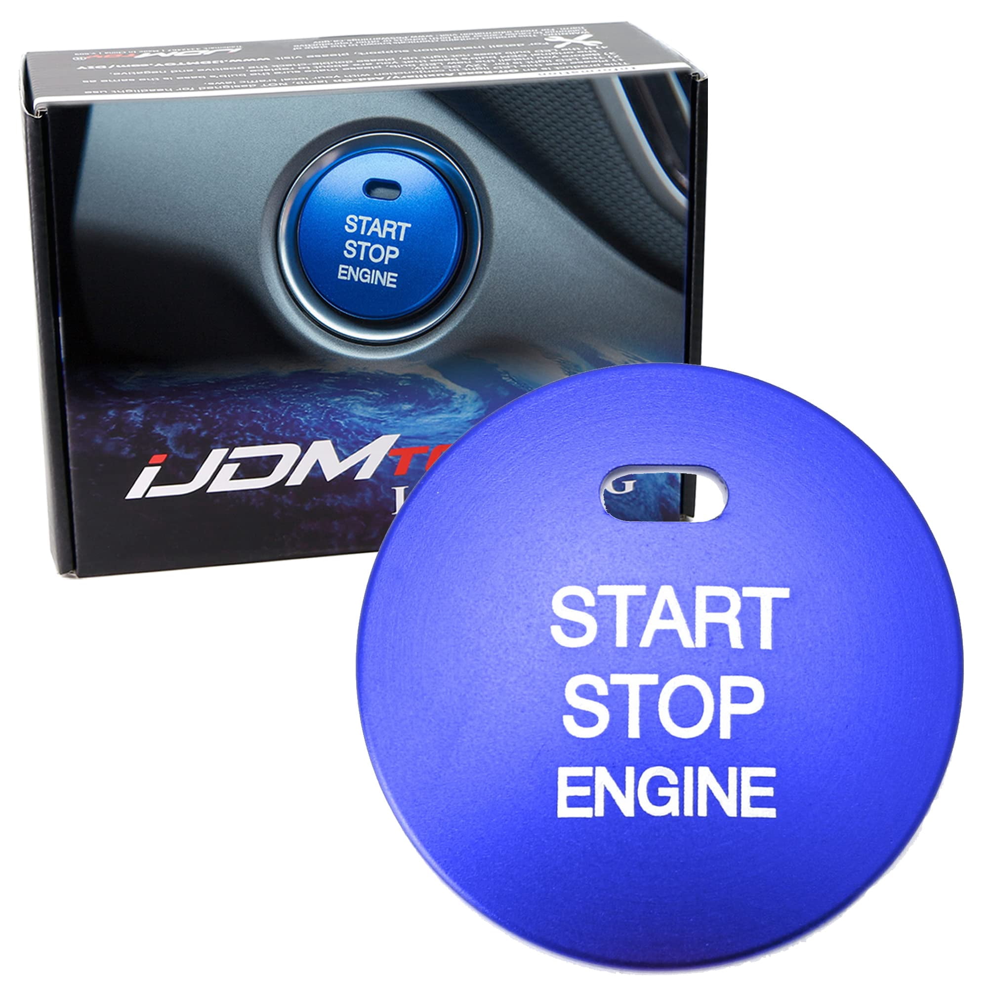 Racing Sports Inspired Blue Aluminum Keyless Engine Push Start Button ...